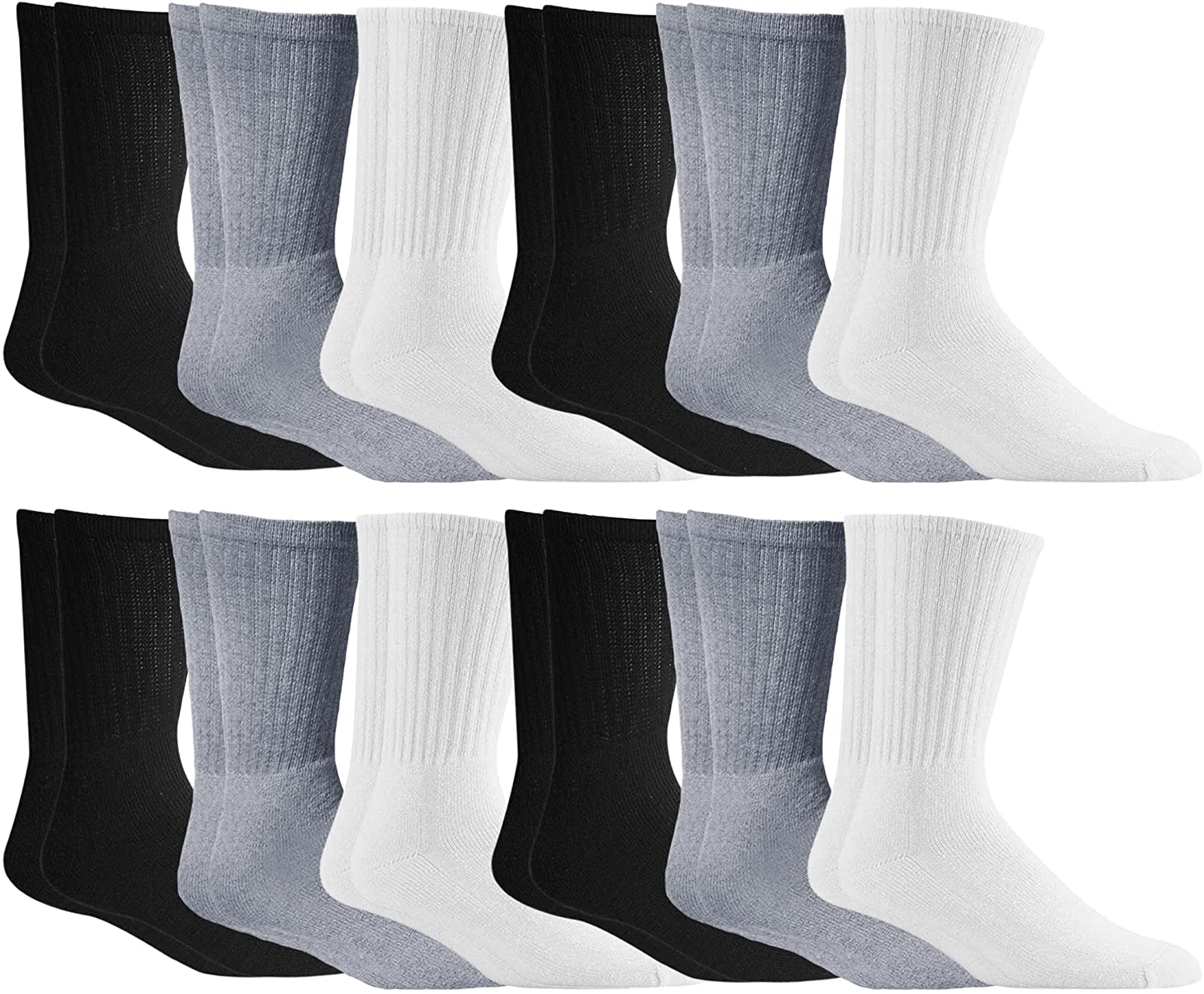 Athletic Works Men's Big and Tall Crew Socks 12 Pack - Walmart.com
