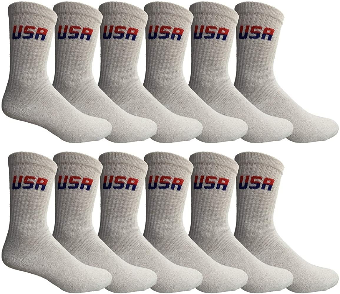 SOCKS'NBULK Big And Tall Mens Sport Crew Socks Wholesale Bulk (King ...