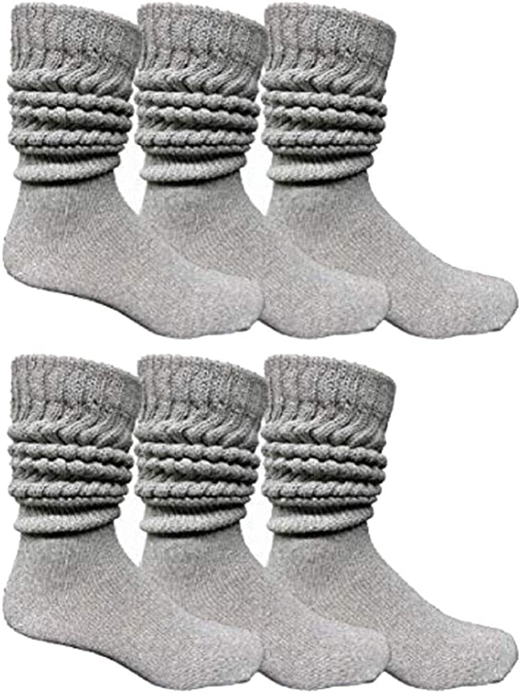 SOCKS'NBULK Men's Cotton Extra Heavy Slouch Socks, Thick Boot Sock for ...