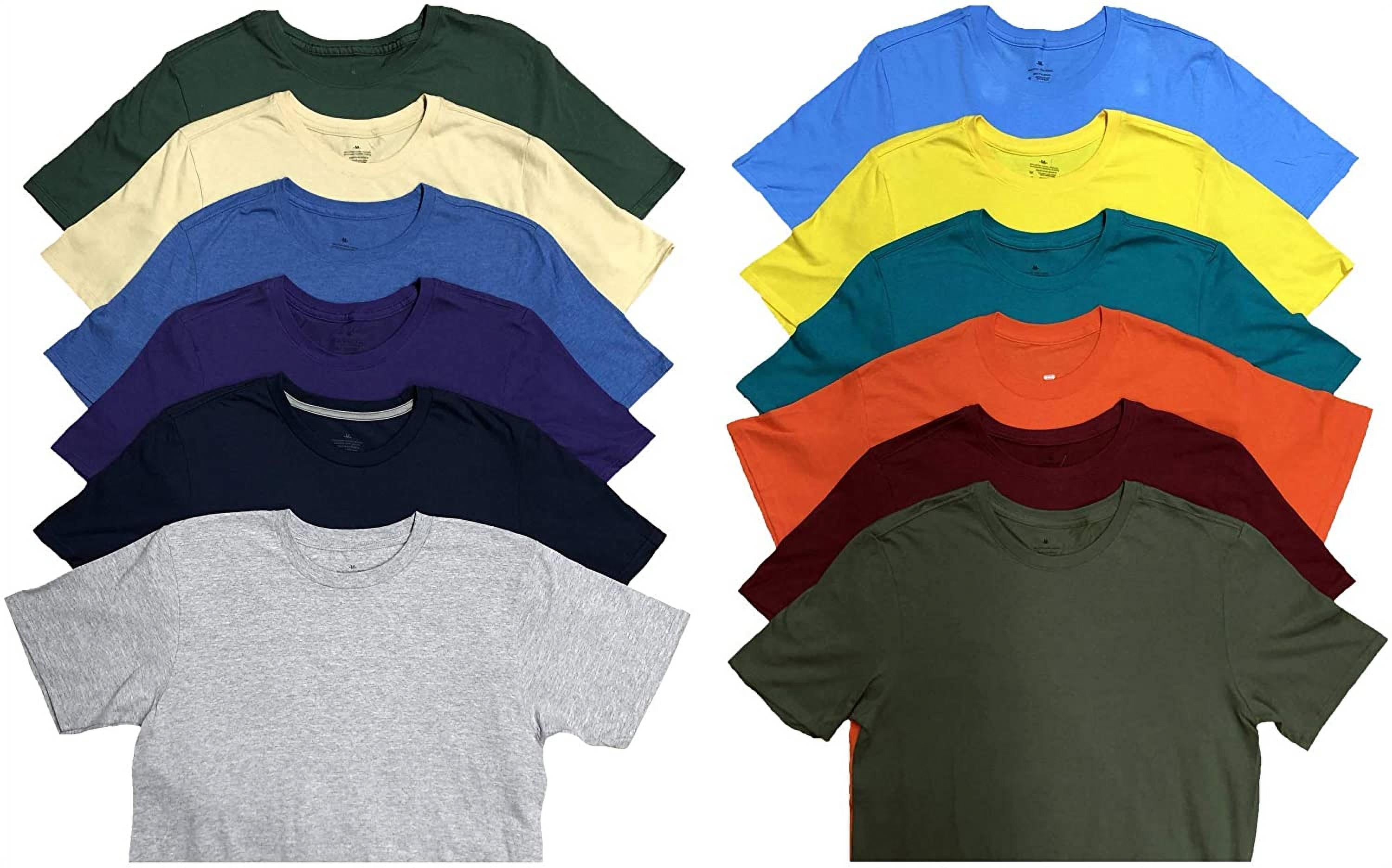 SOCKS'NBULK Mens Cotton Crew Neck Short Sleeve T-Shirts Mix Colors Bulk ...