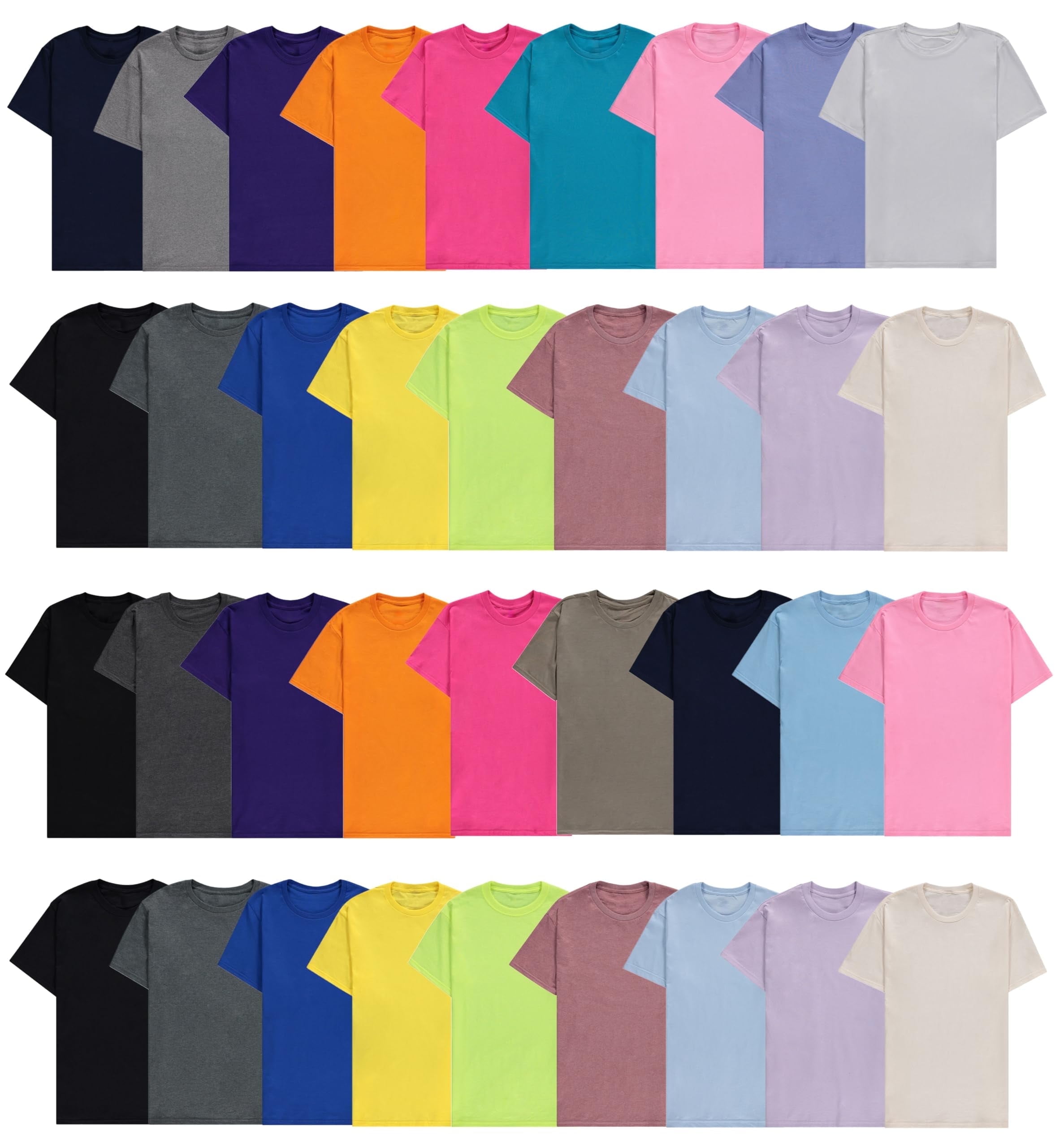 SOCKS'NBULK Mens Cotton Crew Neck Short Sleeve T-Shirts Mix Colors Bulk ...