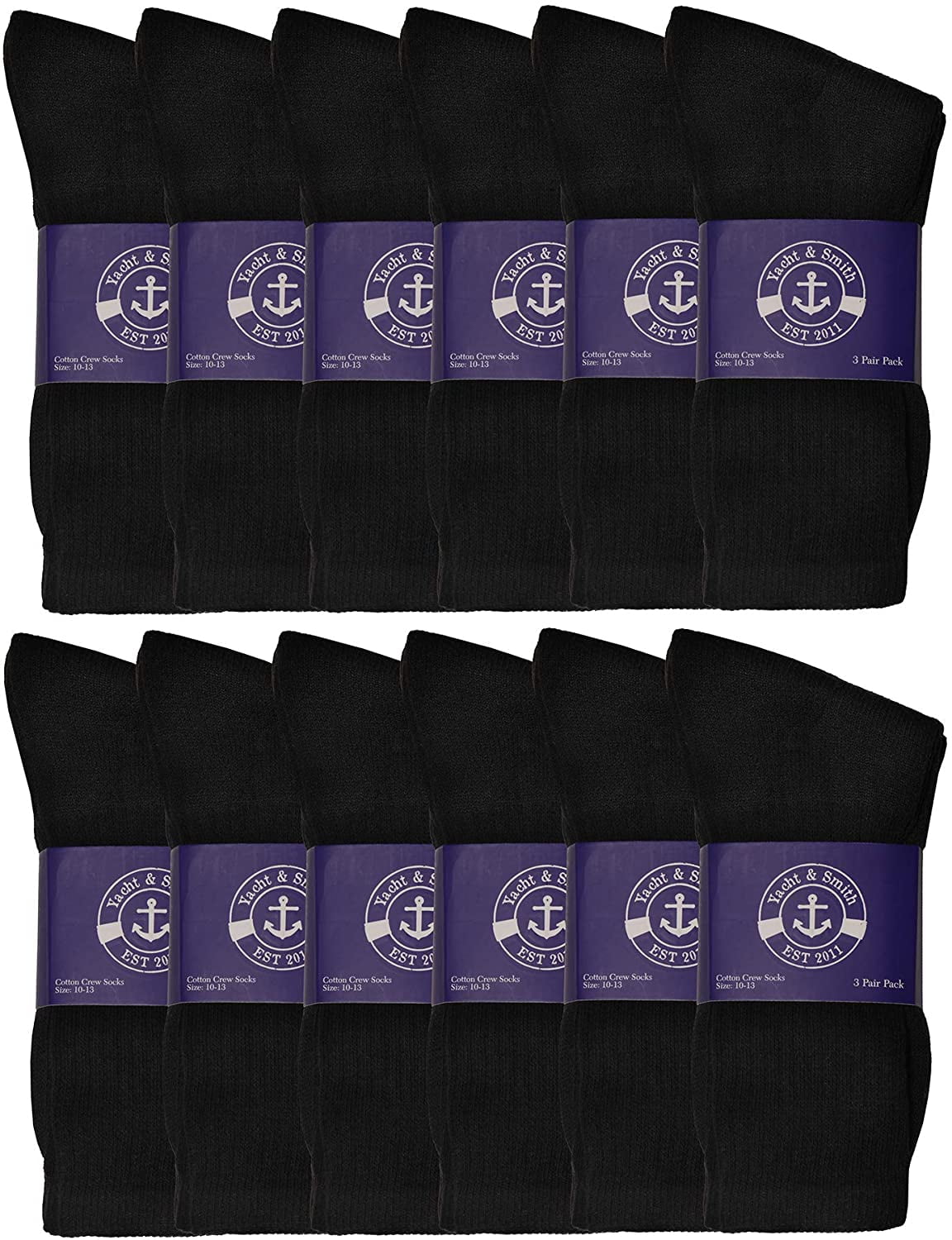 SOCKS'NBULK Mens Value Mens Bulk Lightweight Cotton Crew Socks ...