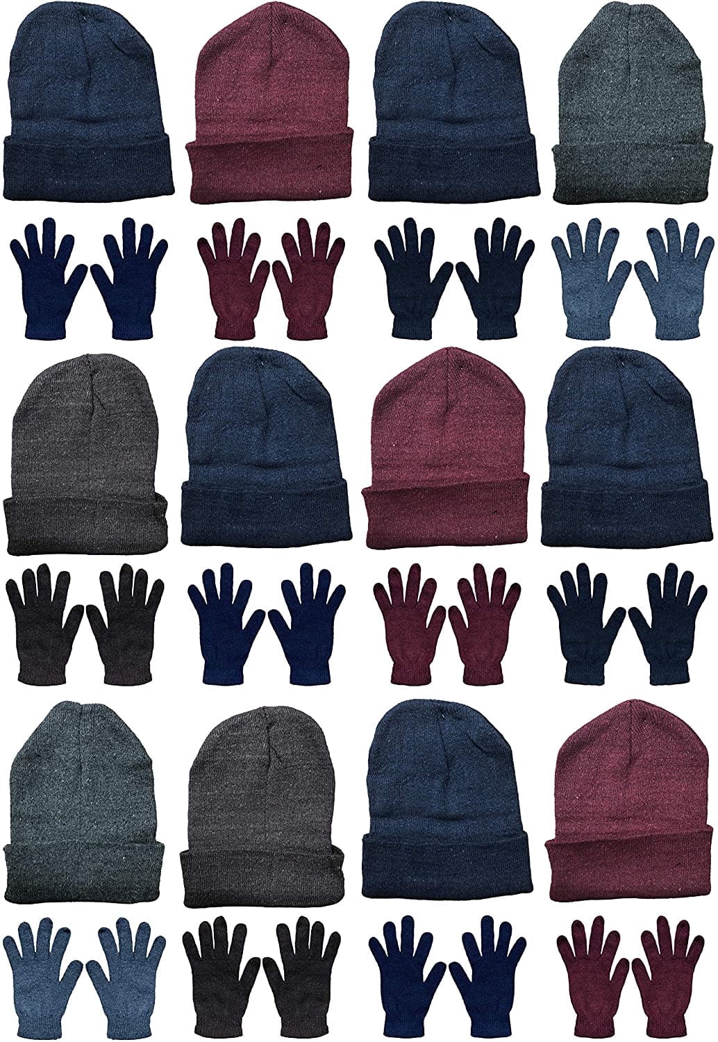 SOCKS'NBULK Unisex Bulk Hats and Gloves Set, Warm Winter Gloves ...