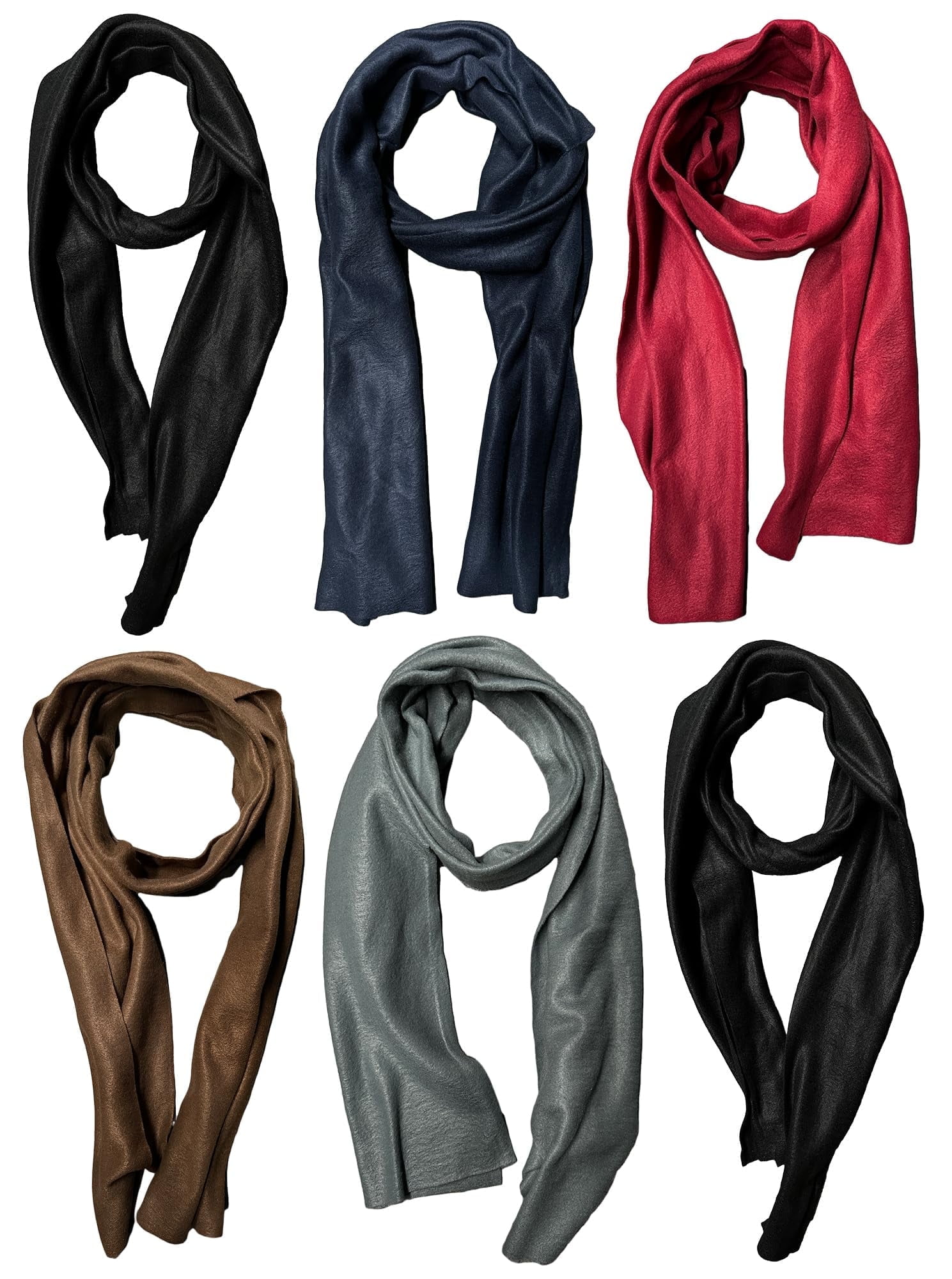 SOCKS'NBULK Warm Fleece Knit Winter Neck Scarfs and Bulk, Unisex Black ...