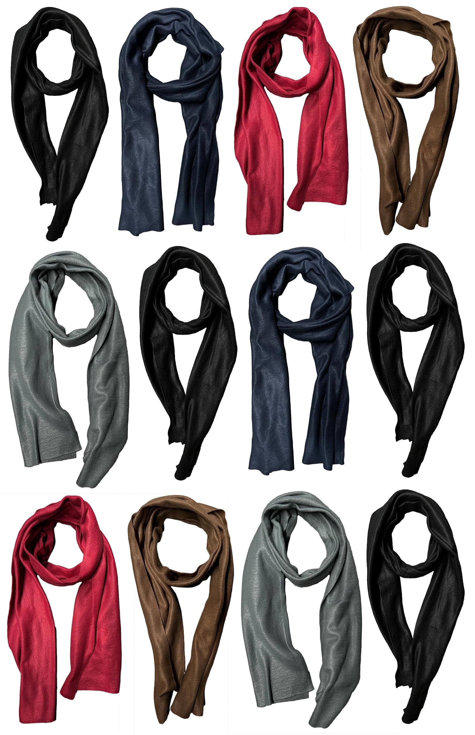 SOCKS'NBULK Wholesale Bulk Winter Fleece Scarf, Solid Black & Plaid ...