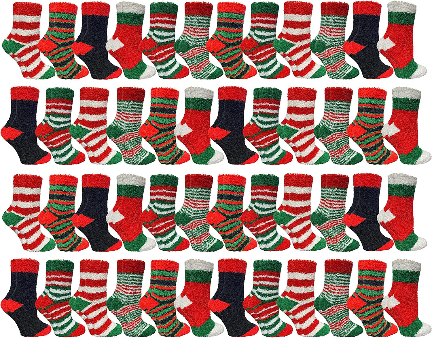 SOCKS'NBULK Women’s Fuzzy Socks, Assorted, Colorful, Warm Stretchy ...