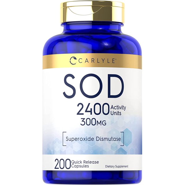 SOD Supplement | Superoxide Dismutase | 300mg | 200 Capsules | by ...