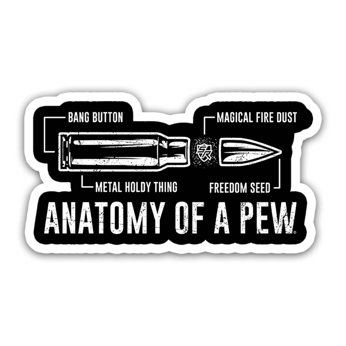 SODAVA (Set of 3) Anatomy of A Pew Sticker Funny Bullet Graphic Gift ...