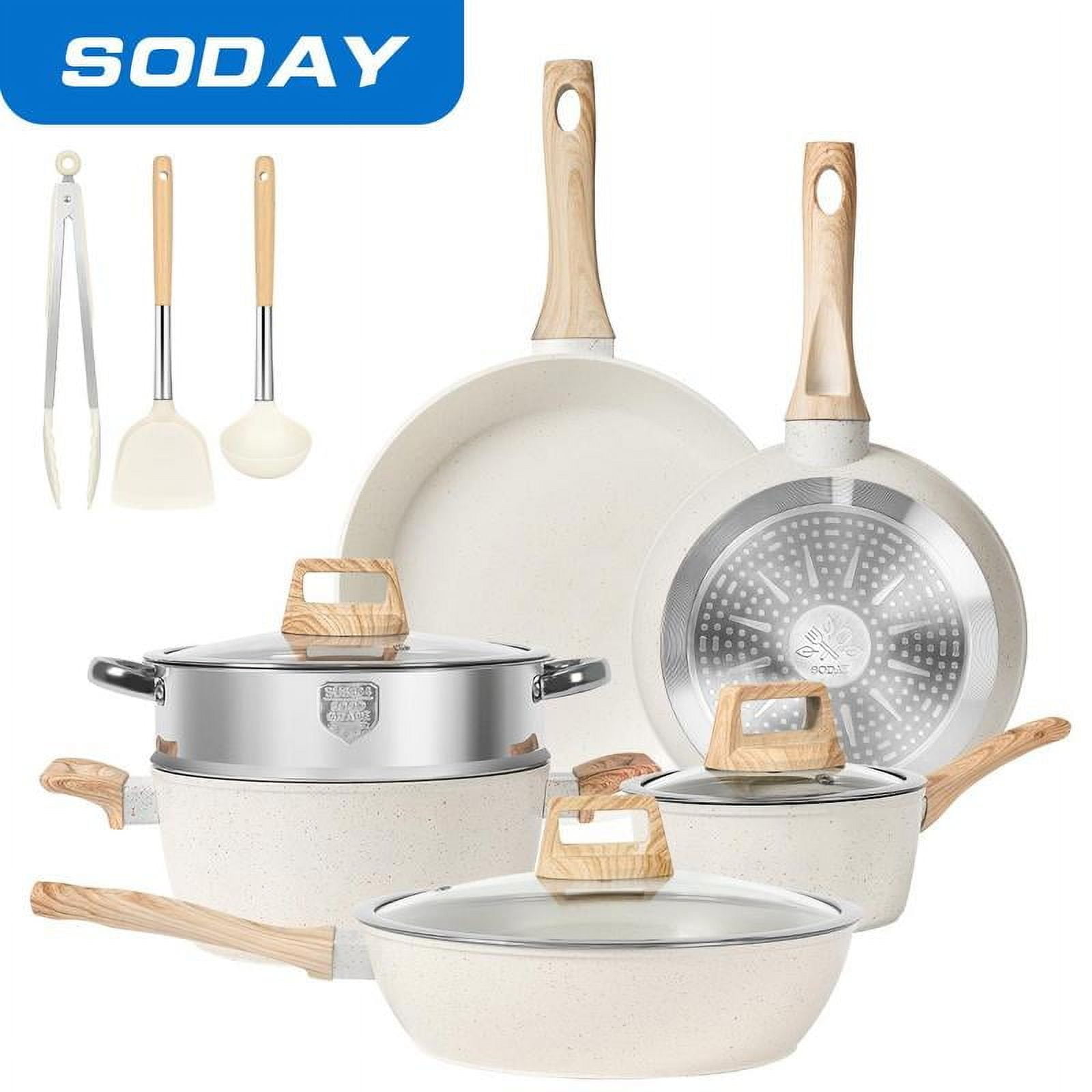 【Mother's Day Gifts】SODAY 12pcs Pots and Pans Set Non Stick Kitchen ...