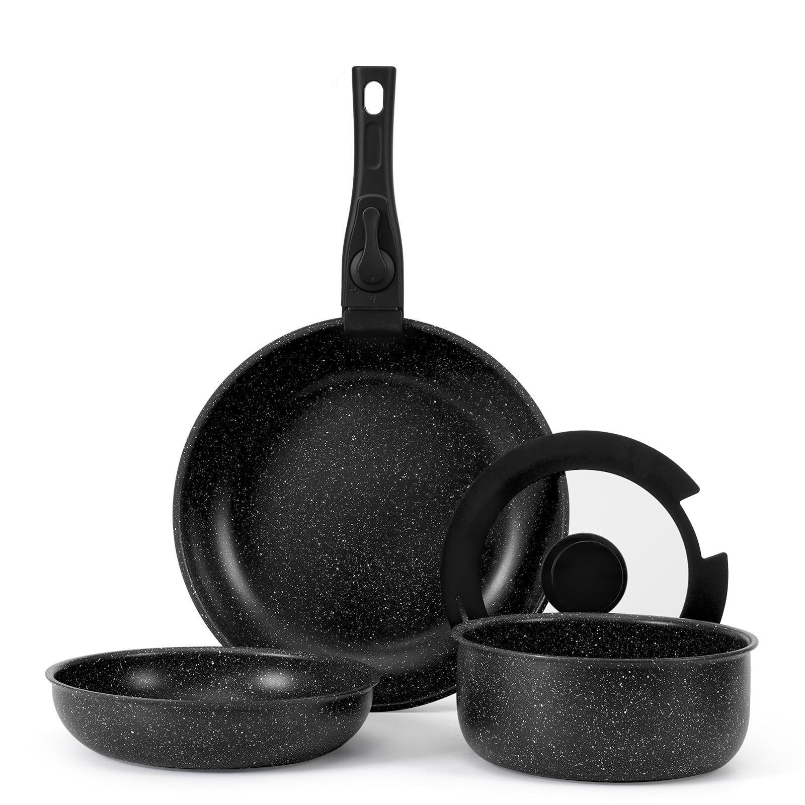SODAY 5 Pcs Non-Stick Pan Set, Kitchen Cookware Set, Detachable Handle ...