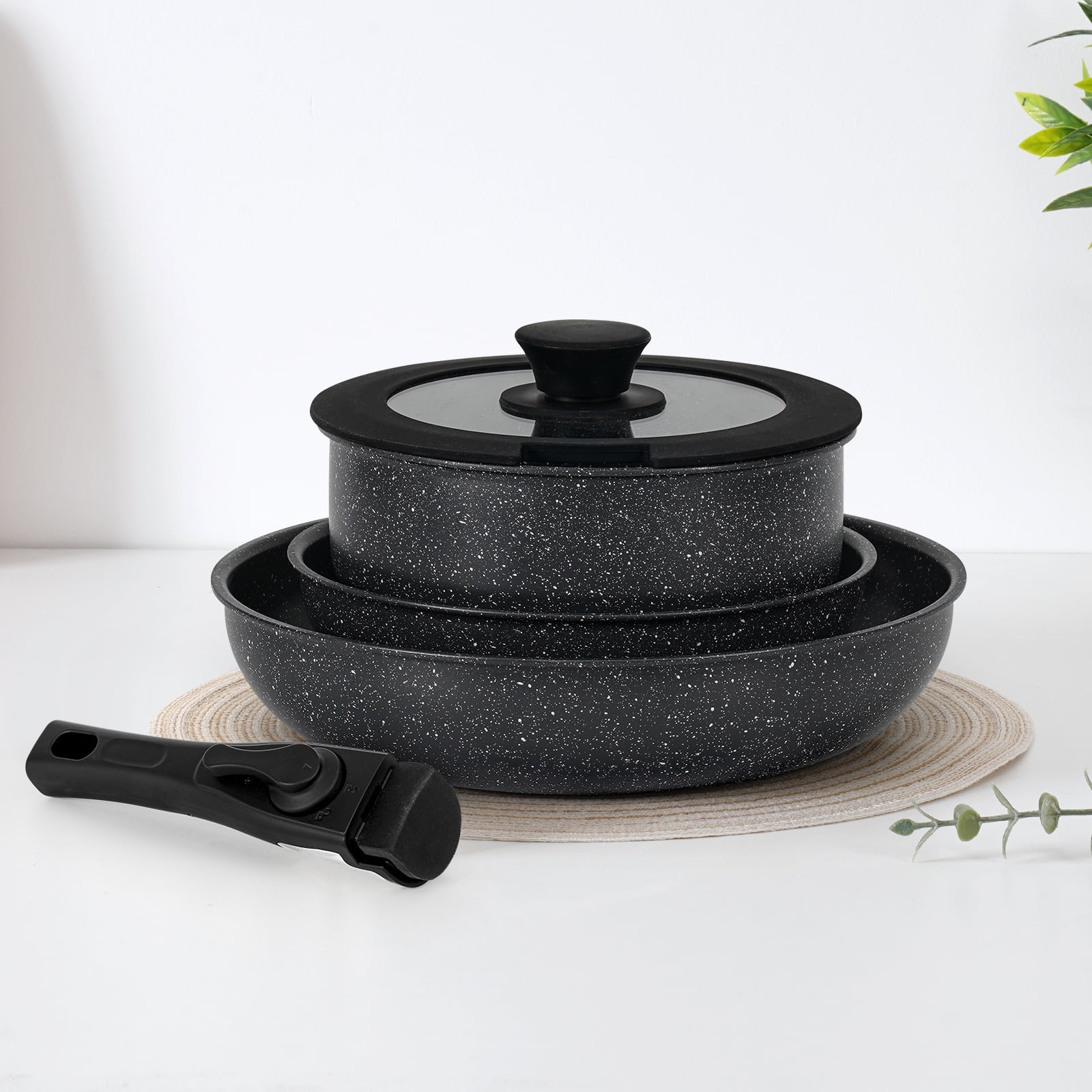 SODAY Non-Stick Cookware Set with Removable Handles, Best Choice for RV ...