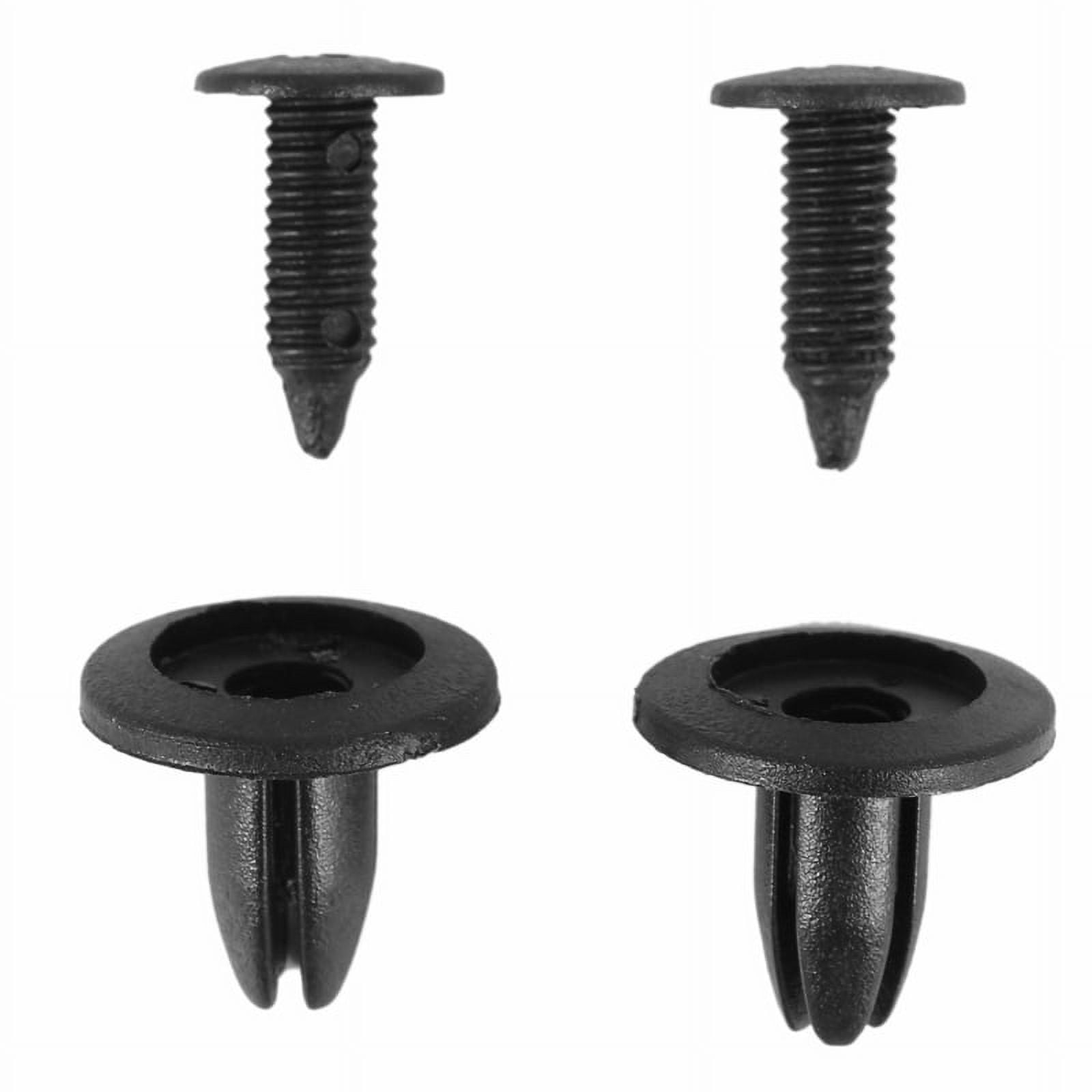 100 Pcs Car Push in Type Plastic Rivets Fastener Black 15 x 13 x 6mm ...