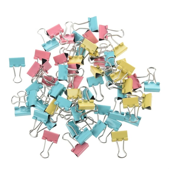 SODIAL(R) 60 Assorted Office Organize Mini Metal Binder Clips 15mm ...