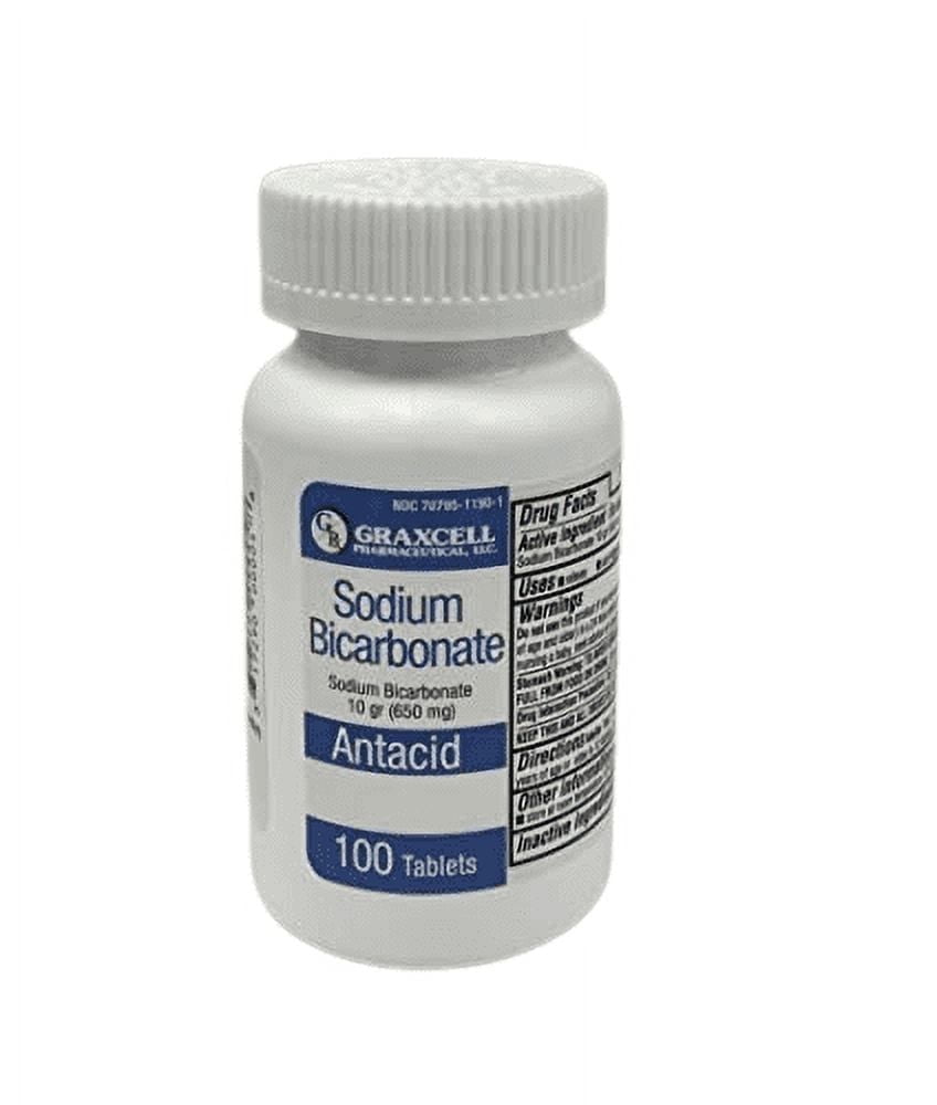 Sodium Bicarbonate 650mg Antacid Relief - 100 Count Carbonate Pills ...