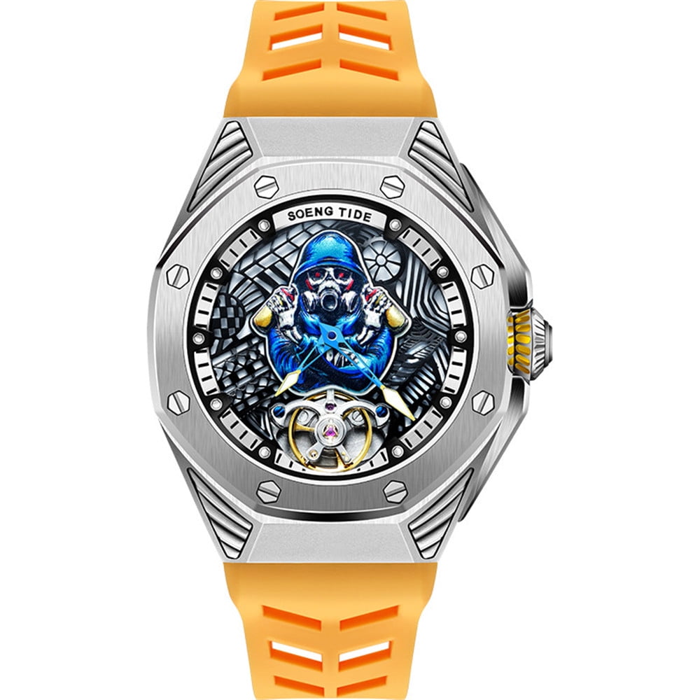 SOENG TIDE Skeleton Automatic Self-Winding Mechanical Vintage ...