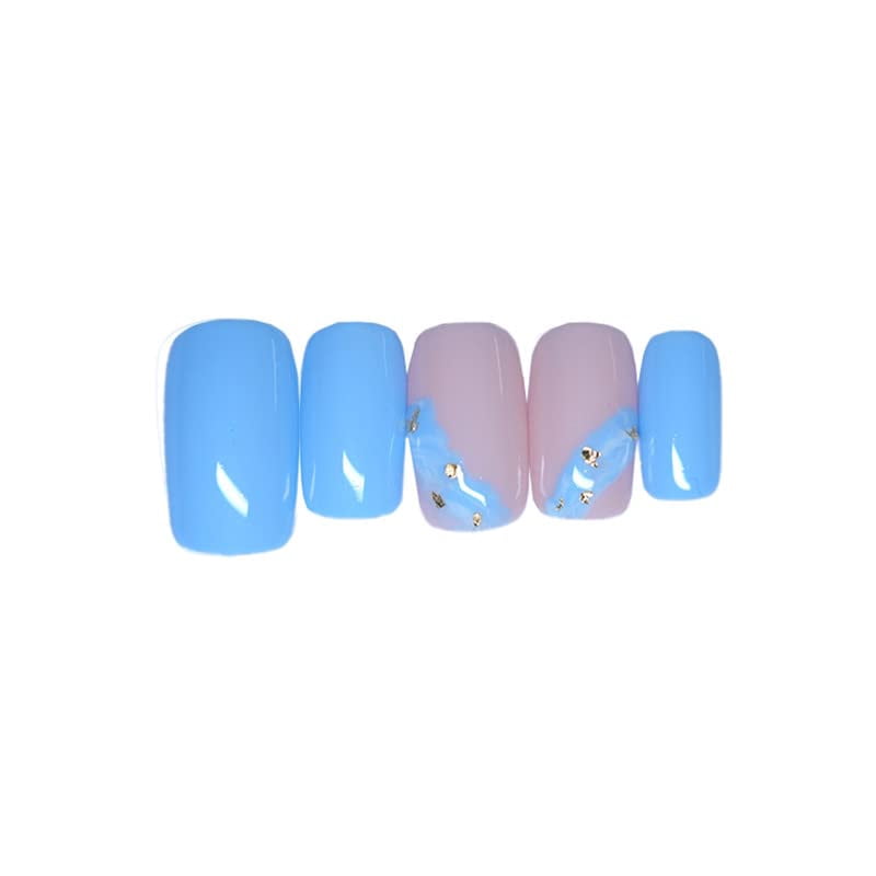 SOEZI Womens Blue lagoon Reusable SOEZI Press On Nails Artificial False ...