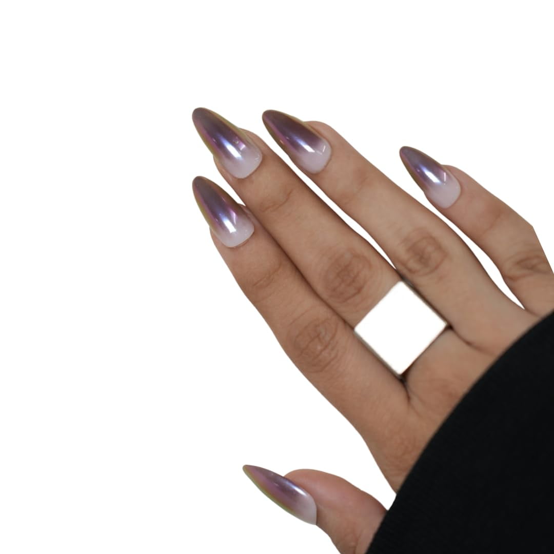 SOEZI Womens Chrome killer Reusable SOEZI Press On Nails Artificial ...