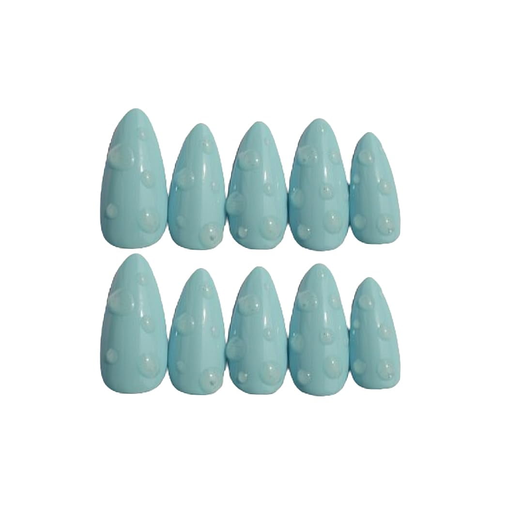 SOEZI WomensOceansWhisperReusable SOEZI Press On Nails Artificial False nail Extension Ready To ...