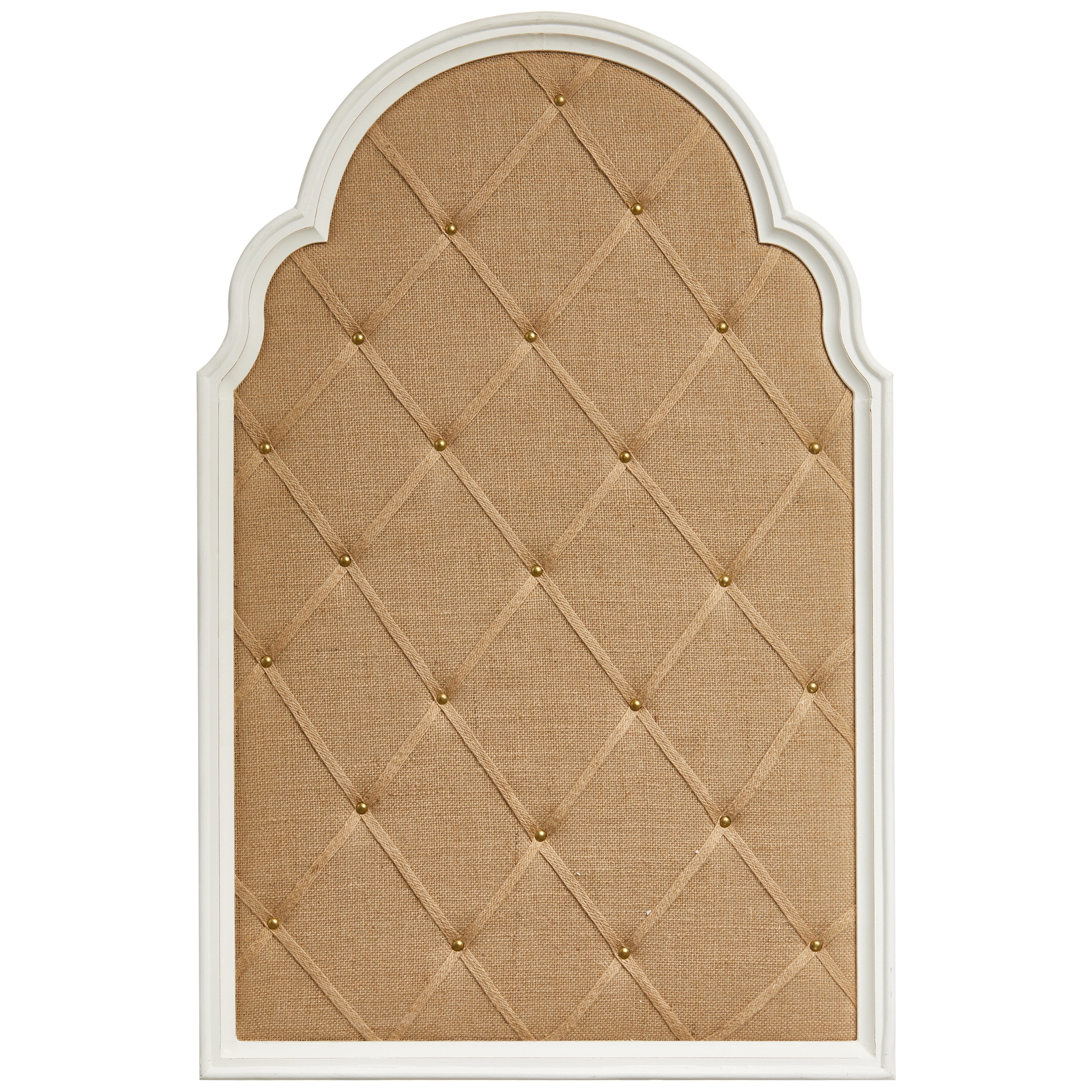 "SOFE Arched Wood Hanging Decor, 36""x24"" White Framed Linen Cork ...