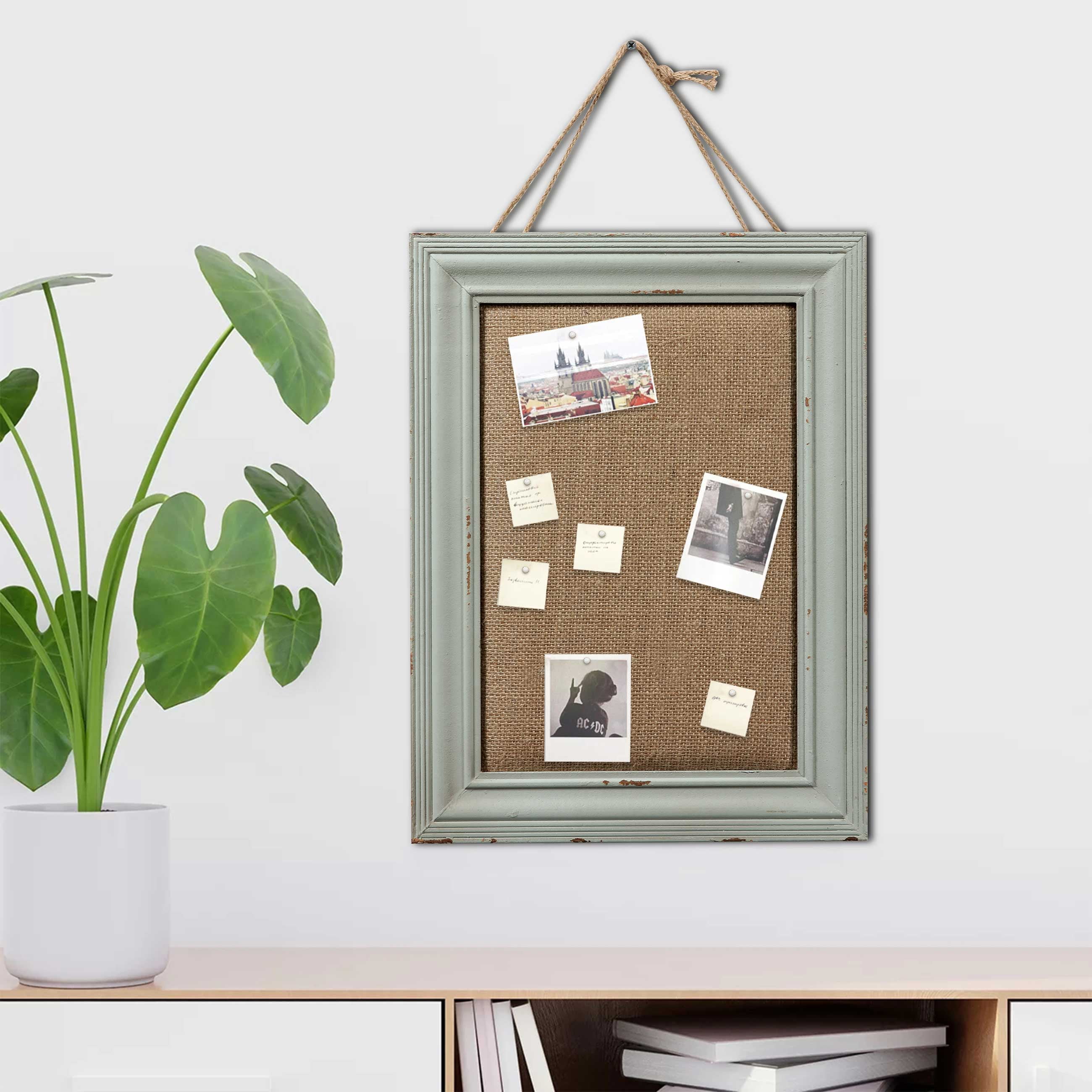 SOFE Cute Linen Small Bulletin Board, 15.7" × 12" Decorative Cork ...