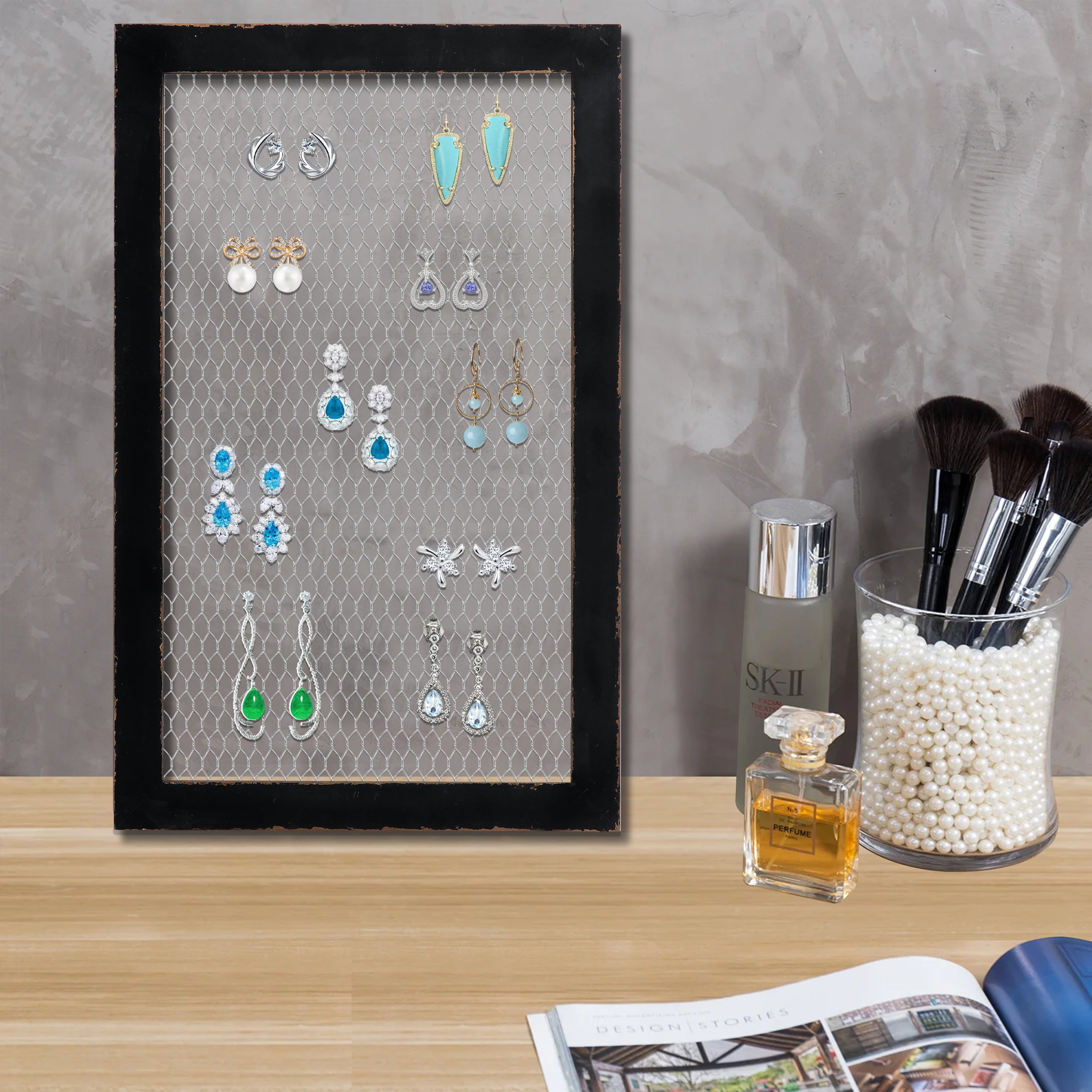 SOFE Farmhouse Large Bulletin Boards, Black, Wooden Frame, Wall Grid ...