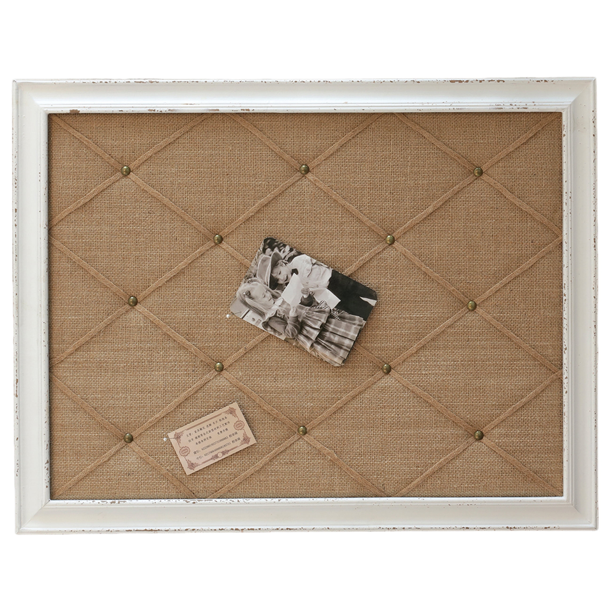 Sofe Farmhouse White Big Linen Message Board Wall Decor 21×27