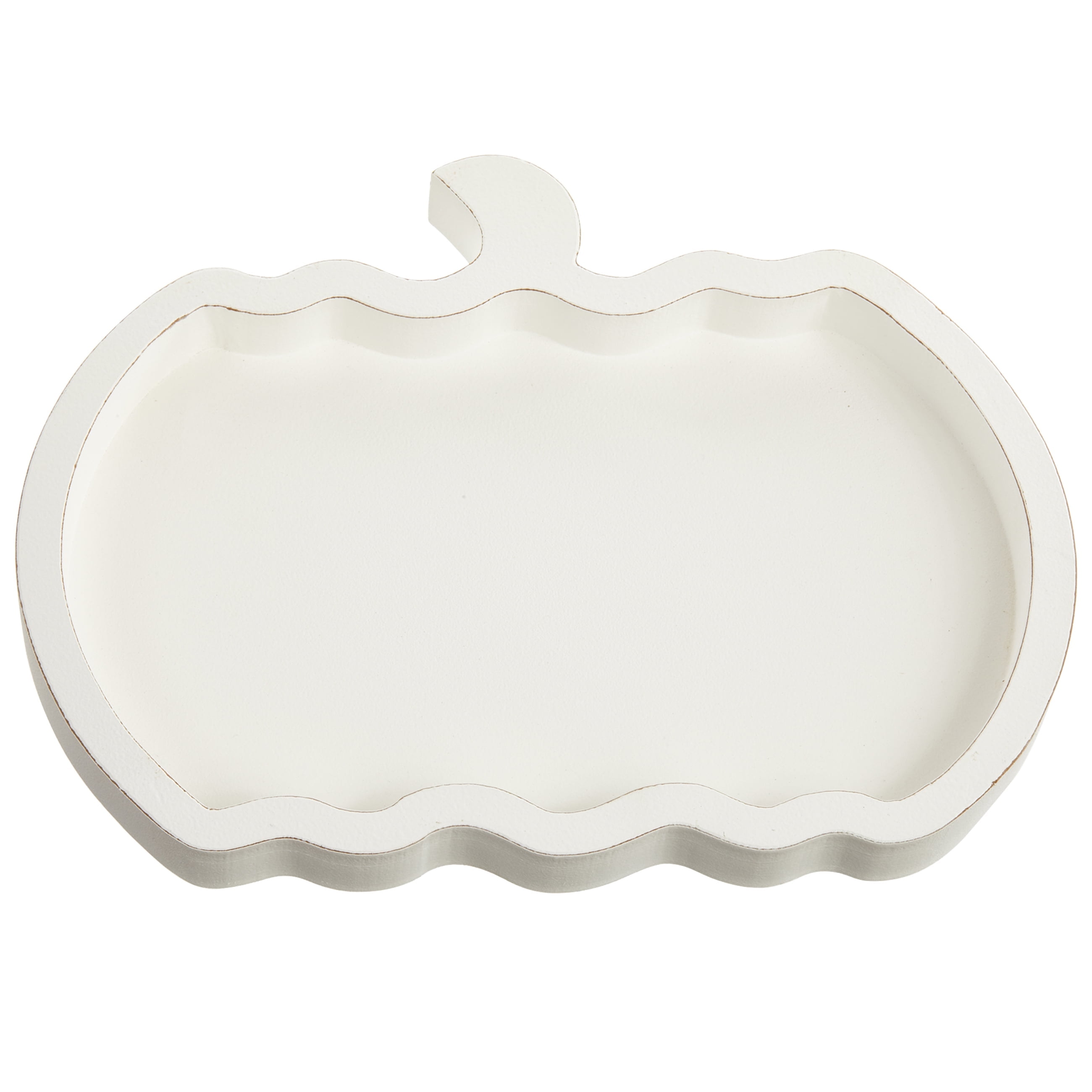 SOFE White Wood Pumpkin Tray, Ottoman Coffee Table Decor, Candy Dish ...