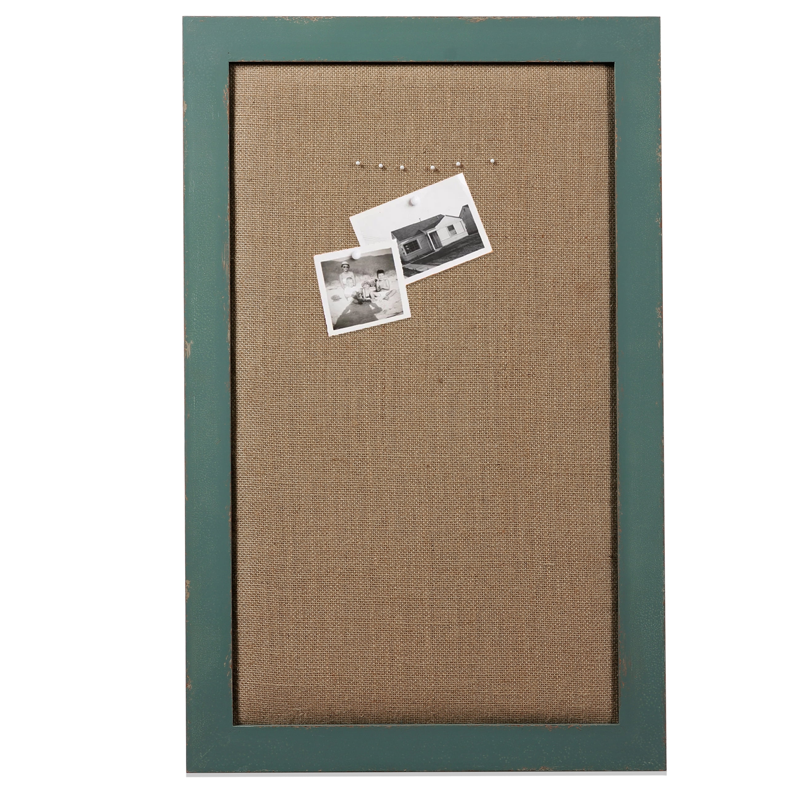 Wall Notice Board SOFE Rustic Bulletin Board - 16x13 Inch White Linen ...