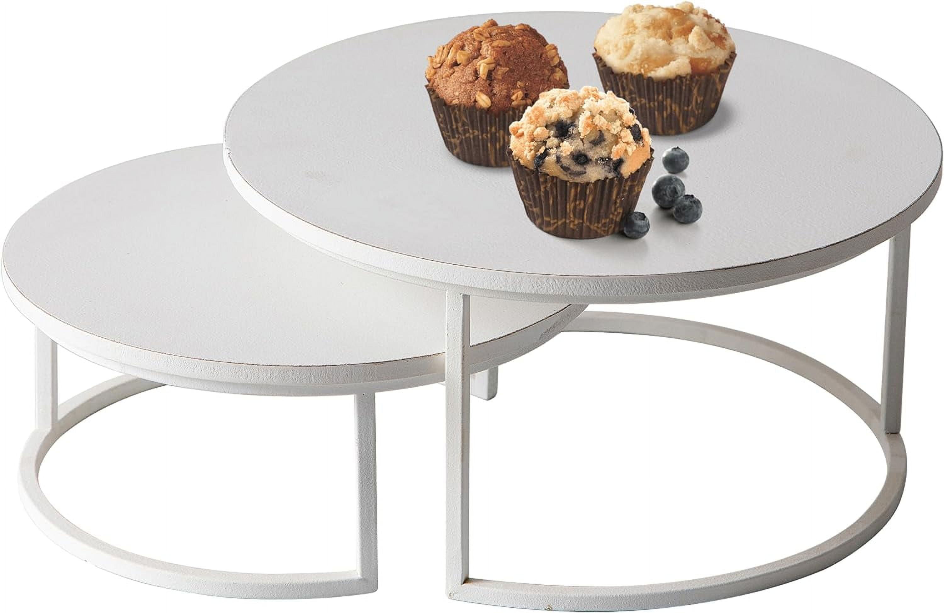 SOFE Metal Modern Cake Stand Dessert Table Display Set of 2, Nesting ...