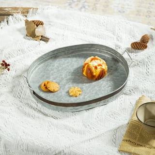 Stonebriar Collection Aged Galvanized Tray with Rust Metal Trim and ...