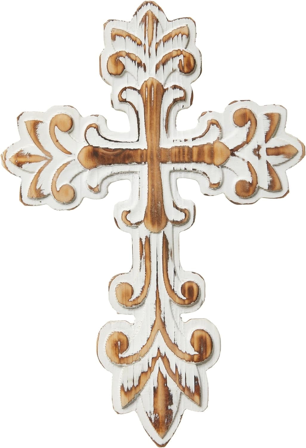 SOFE Rustic Wall Crosses for Home Decor - Washed White Decorative Cross ...