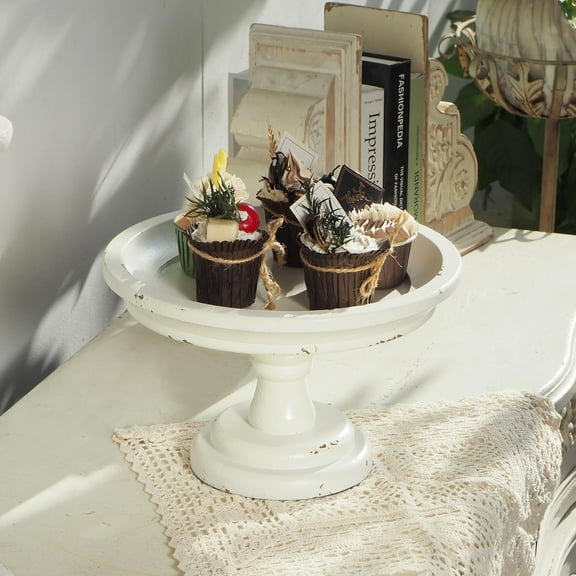 5 Metal Pleated Cylinder Pedestal Stands for Party Heavy Duty White ...