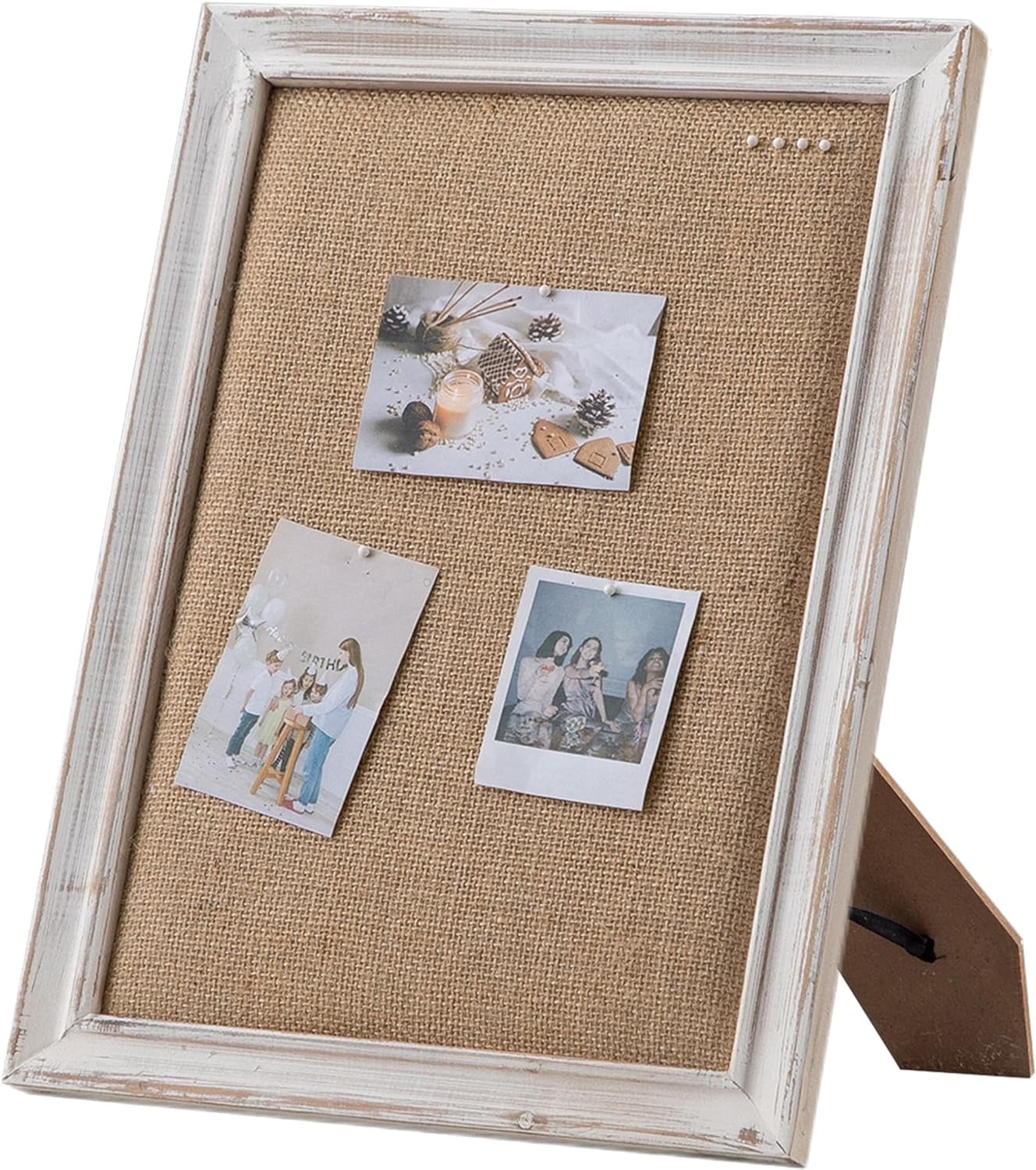 SOFE Small Bulletin Board for Desk, 12"×16" Cute Linen Pin Board Rustic ...