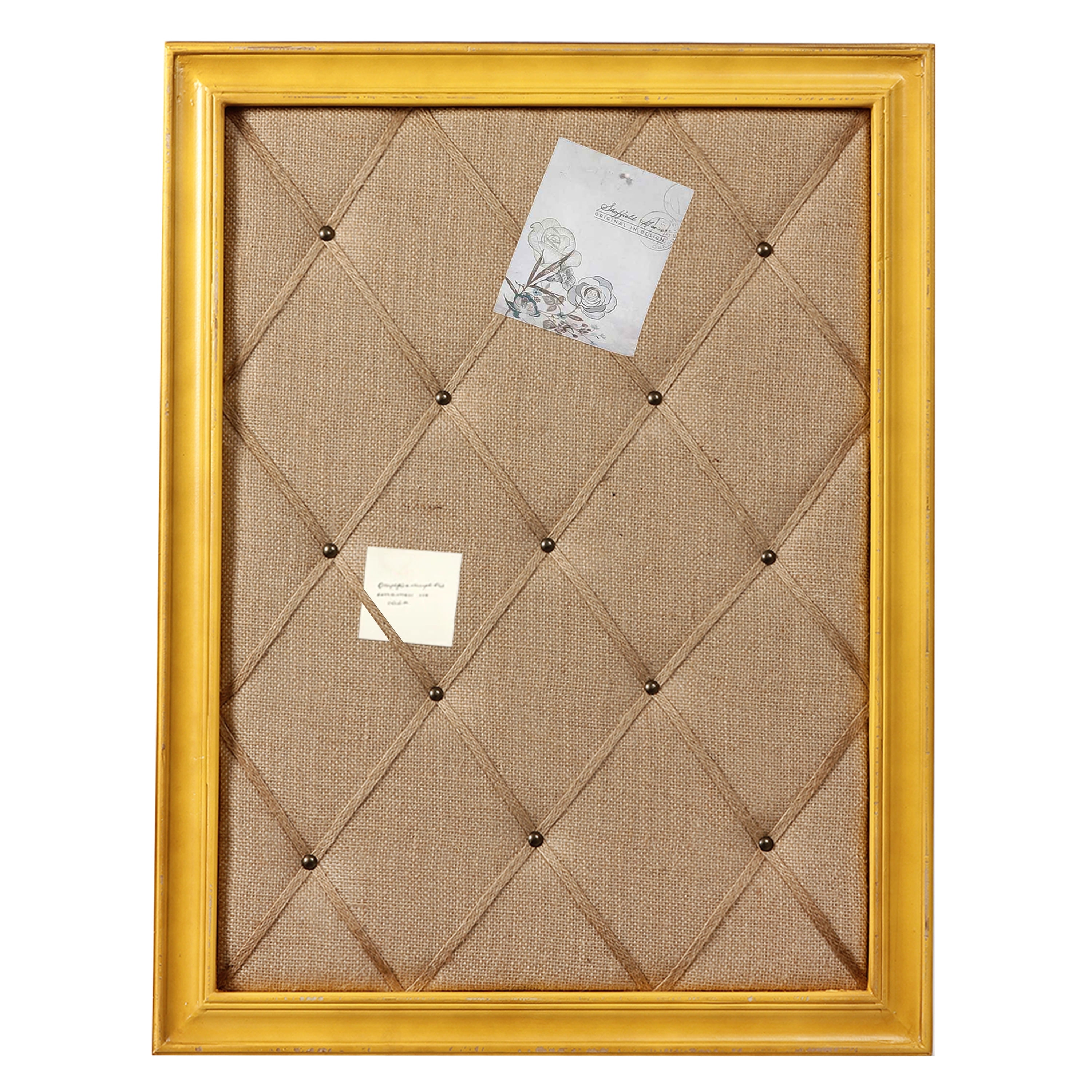 SOFE Vision Board Linen Bulletin Board Wood Frame, 21"×27" Yellow Pin ...