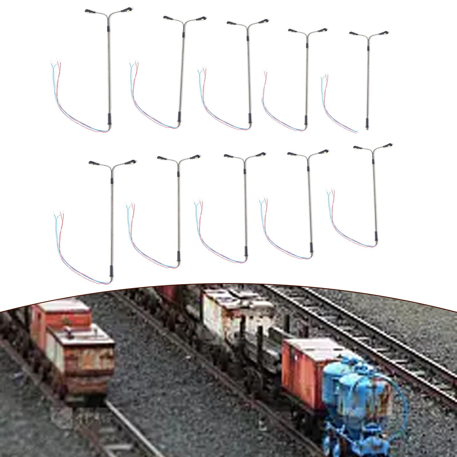 SOFEIYA 10pcs 1:75 HO Scale Miniature Street Light Model Railway ...