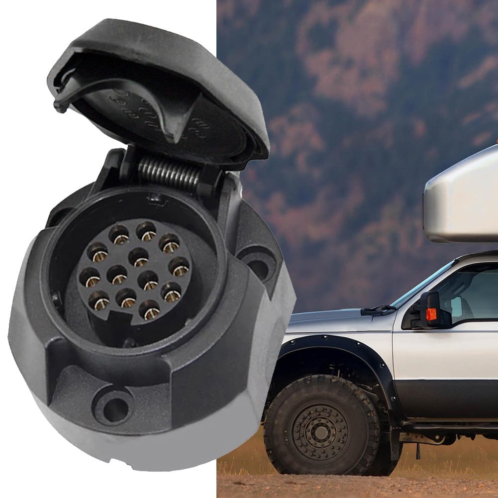 SOFEIYA 13 Pin Trailer Socket Caravans 13 Pole Towing Socket Plug 12V ...