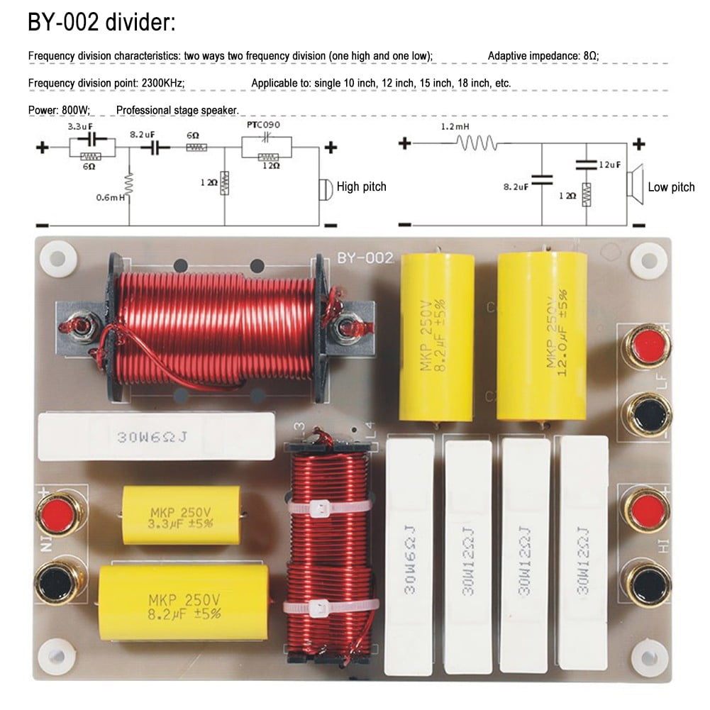 SOFEIYA 2/3 Way Speaker Frequency Divider Theater Stage Stereo Audio ...