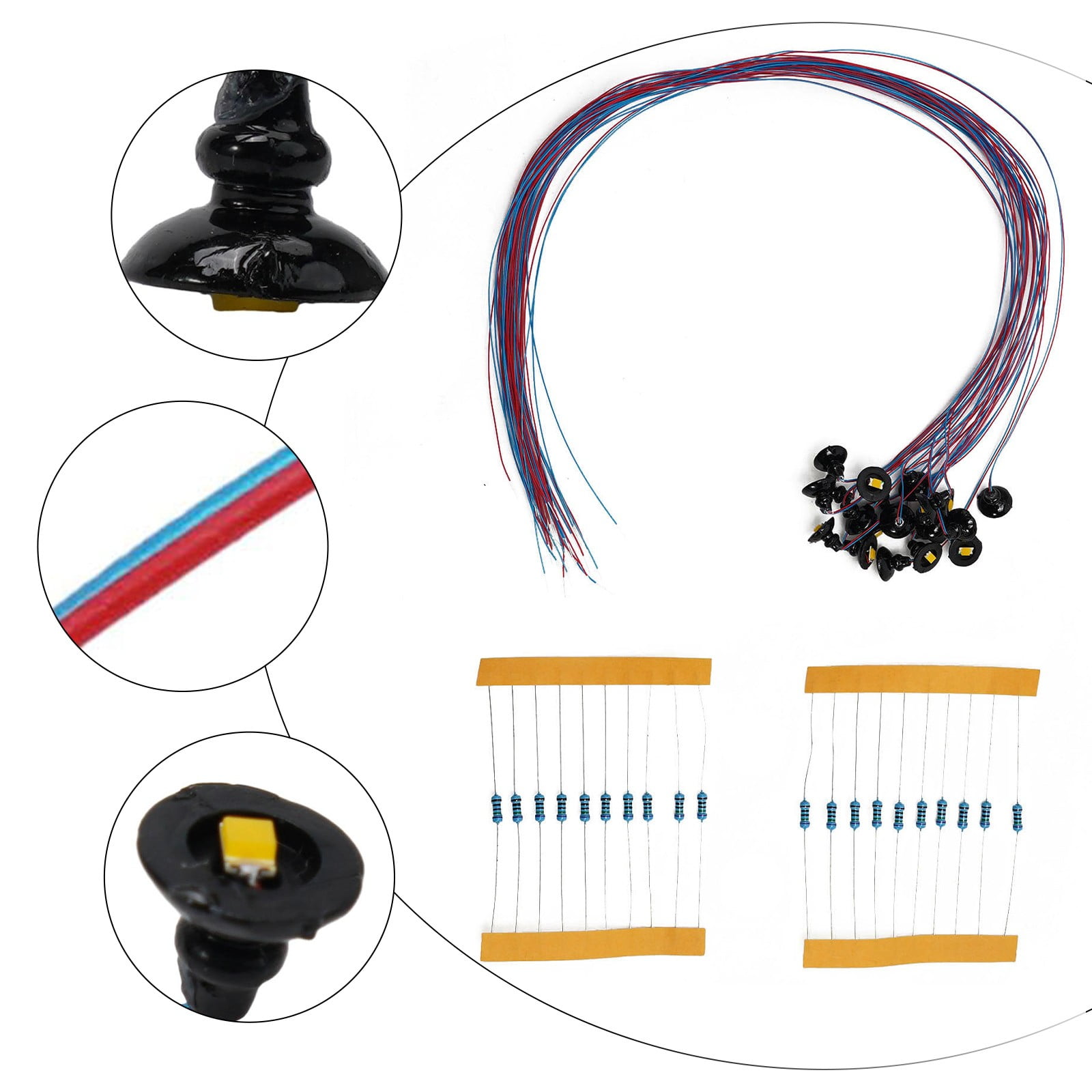 SOFEIYA 20pc Wall Lamppost Street Light Model Railway Train Lamp Black ...