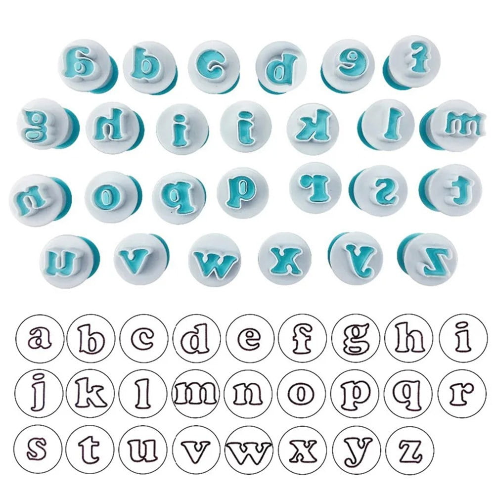 SOFEIYA 26 Alphabet Number Letter Fondant Cake Decorating Set Icing ...