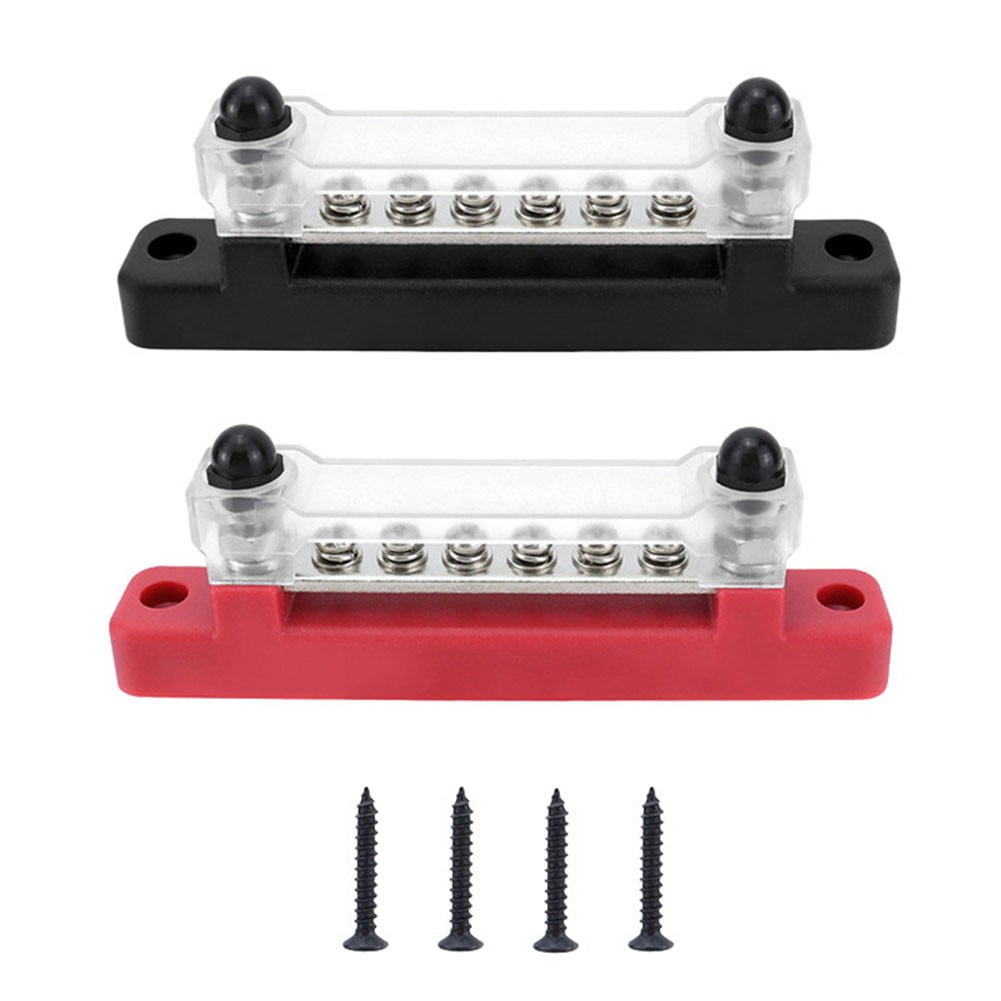 SOFEIYA 2Pcs 12V‑48V 150A Power Distribution Block 6 Studs M6 Battery ...