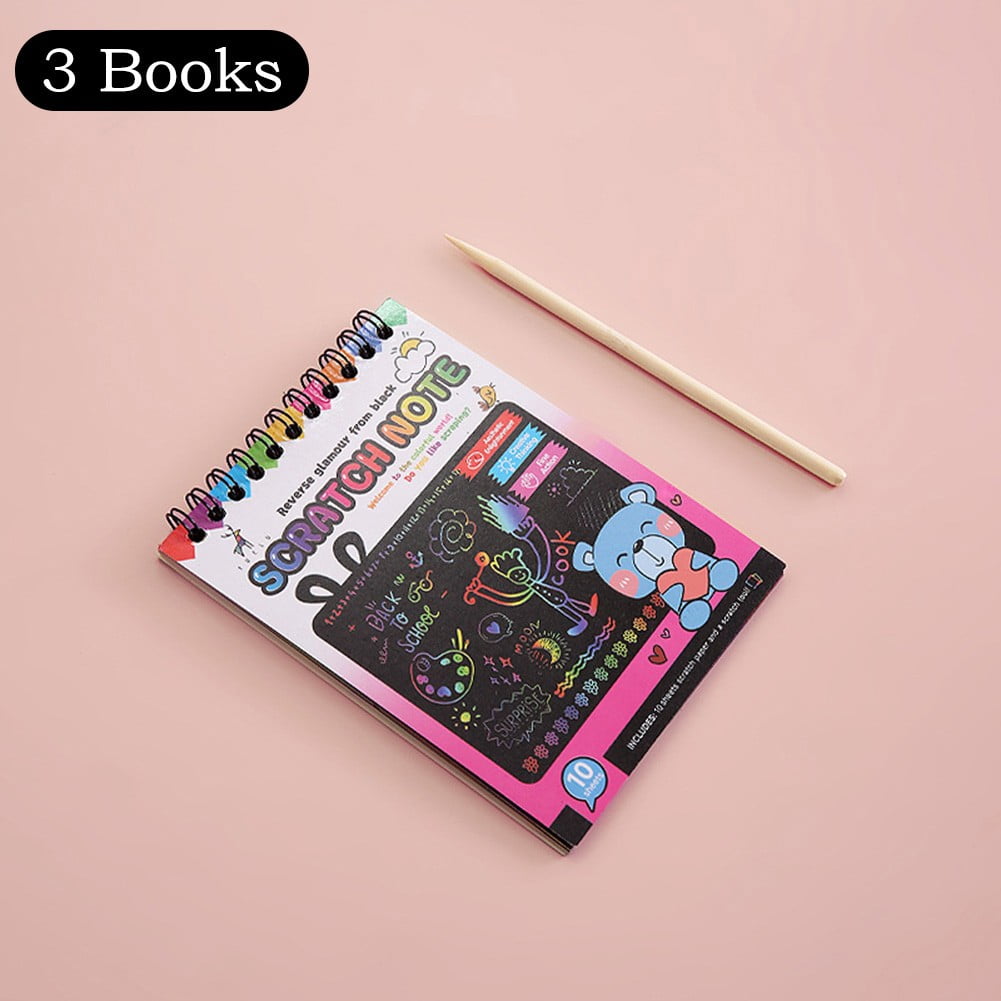 SOFEIYA 30PCS Scratch Paper Set Easy Carrying Rainbow Off Scratch Paper ...