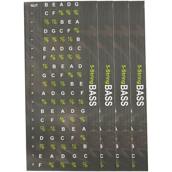 SOFEIYA 4/5 String Bass Guitar Note Map Decals: Learn Scales & Note ...