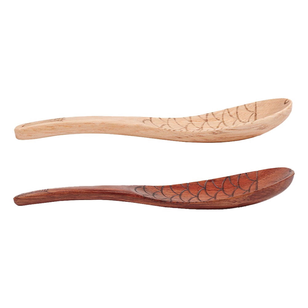 SOFEIYA Adorable Fish-Shaped Wooden Rice Paddle Set - Sturdy,Heat ...
