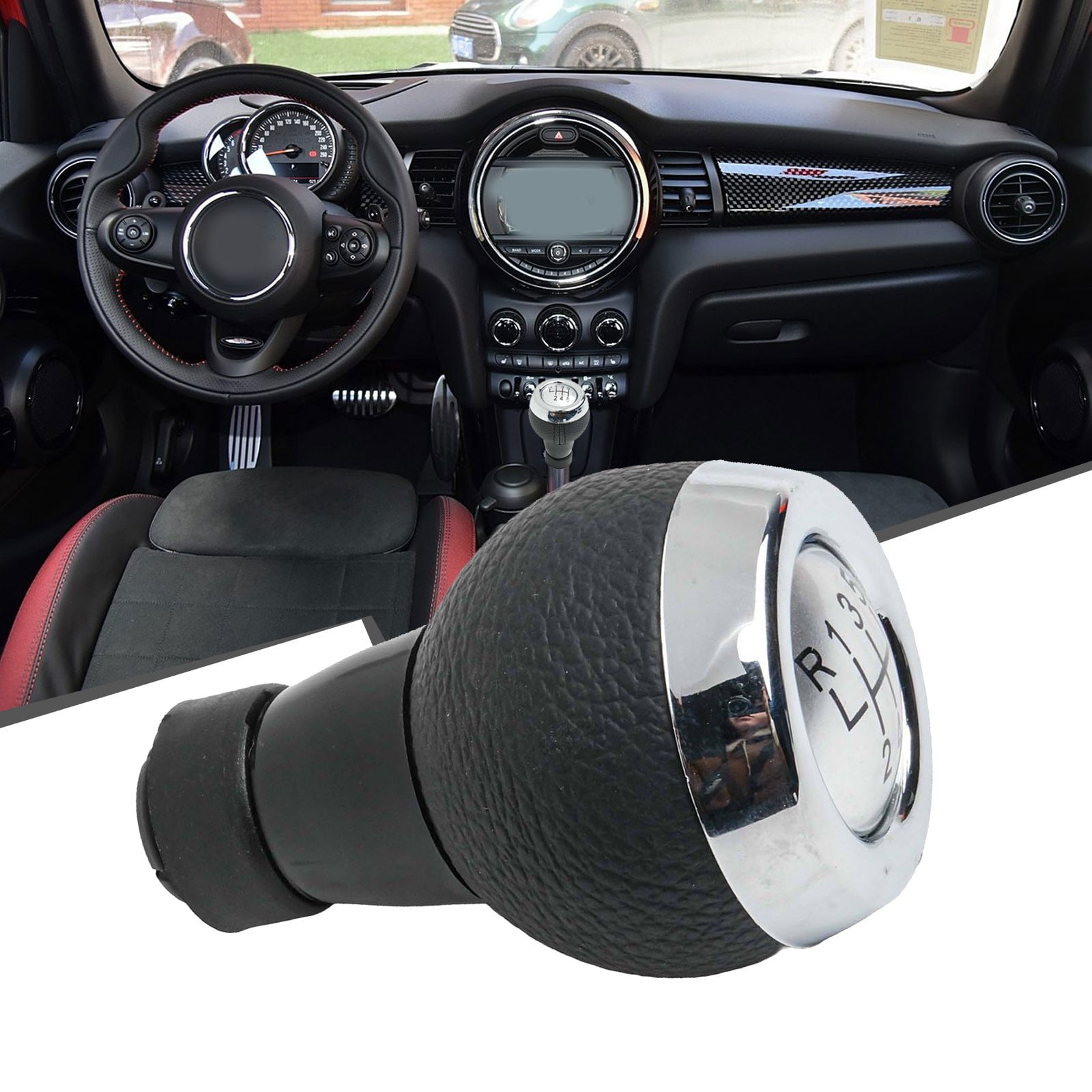 SOFEIYA Car Gear Shift Knob 6 Speed Car Manual Gear Shift Knob Shifter ...