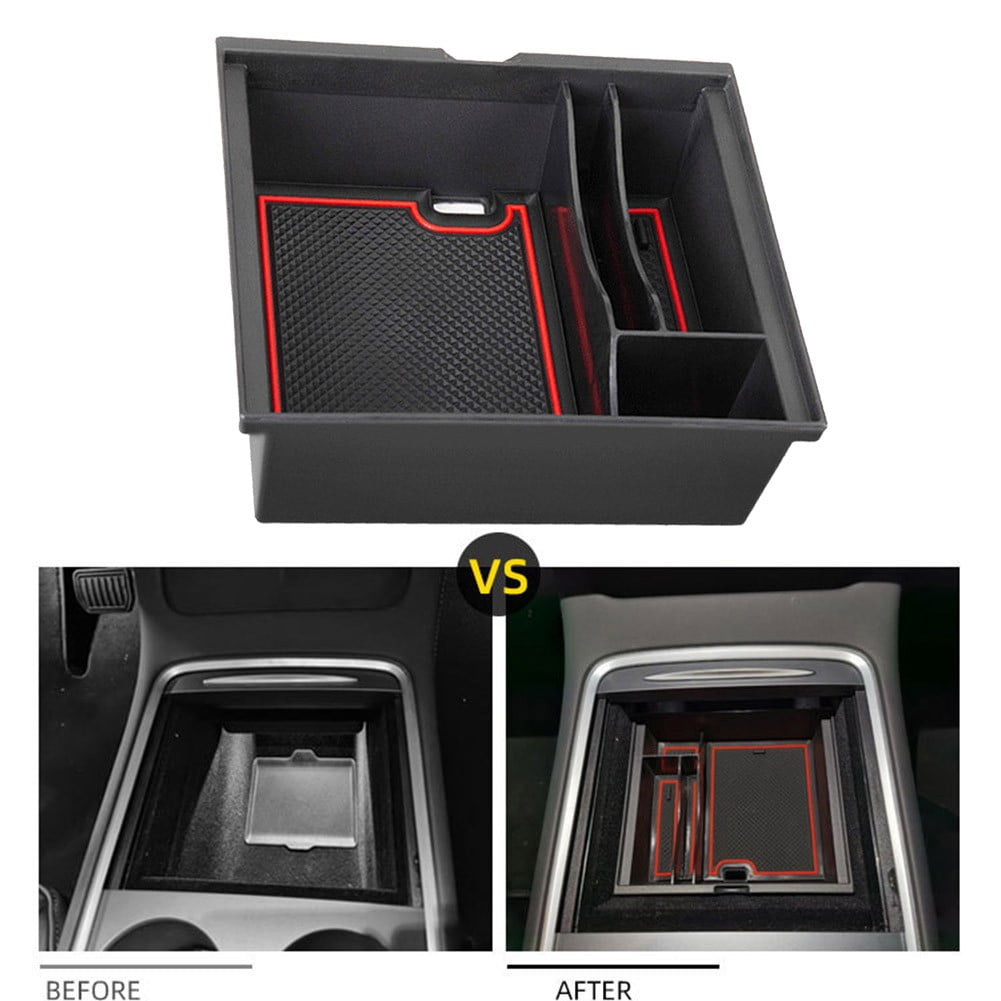 SOFEIYA Car Internal Center Console Organizer Tray Storage Box With Non ...