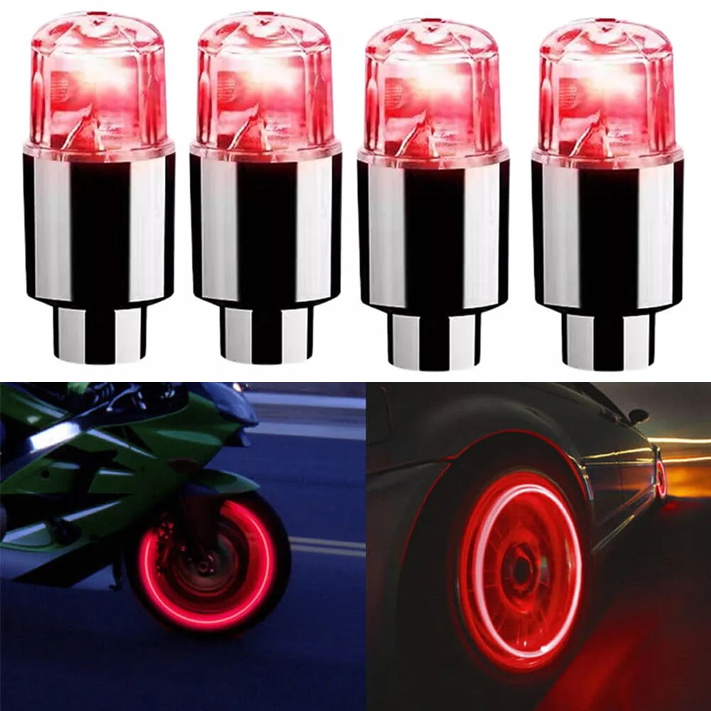 SOFEIYA LED Tire Valve Lights for Cars and Bikes 4Pcs Waterproof Design ...