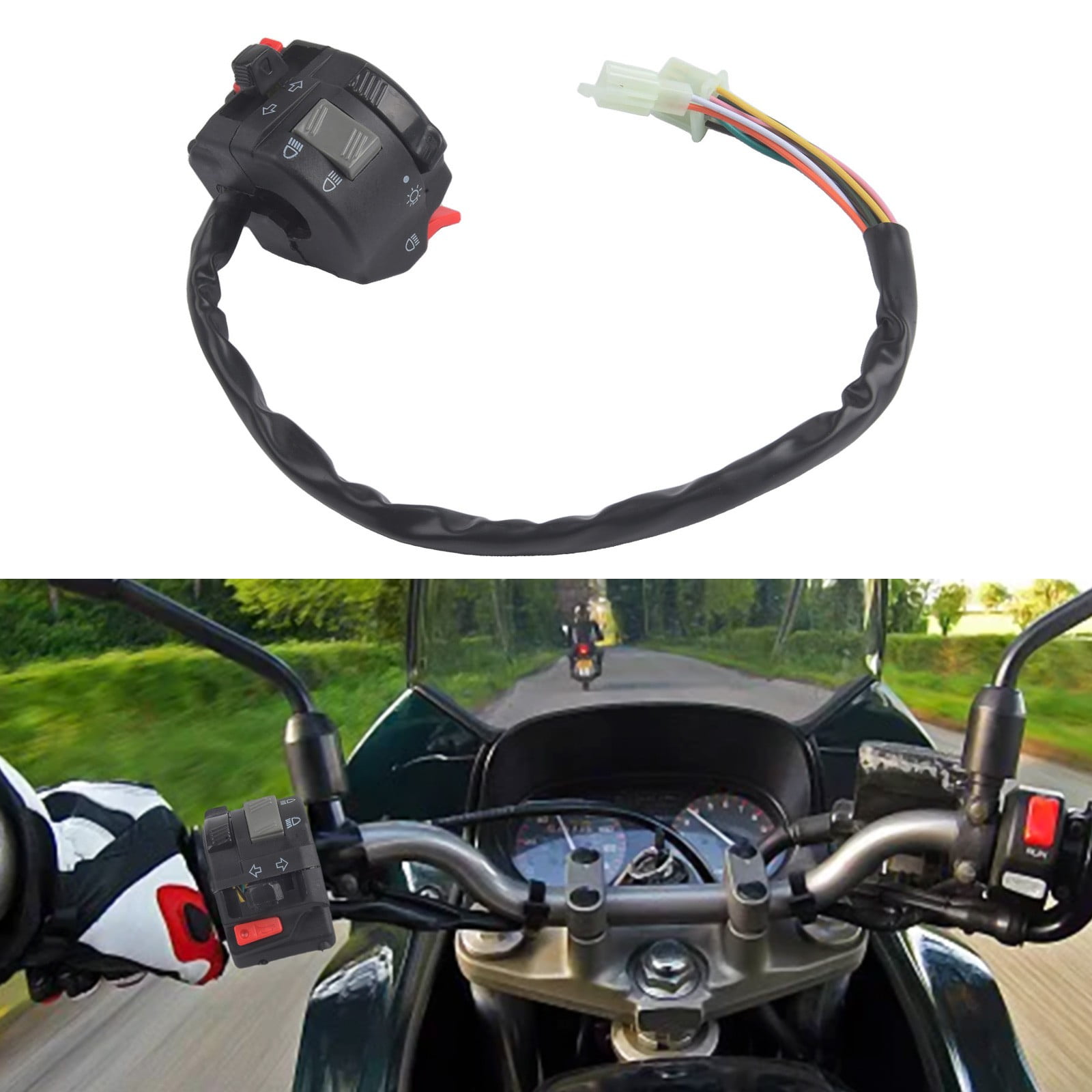 SOFEIYA Motorcycle For horn turn signal combination switch handle ...