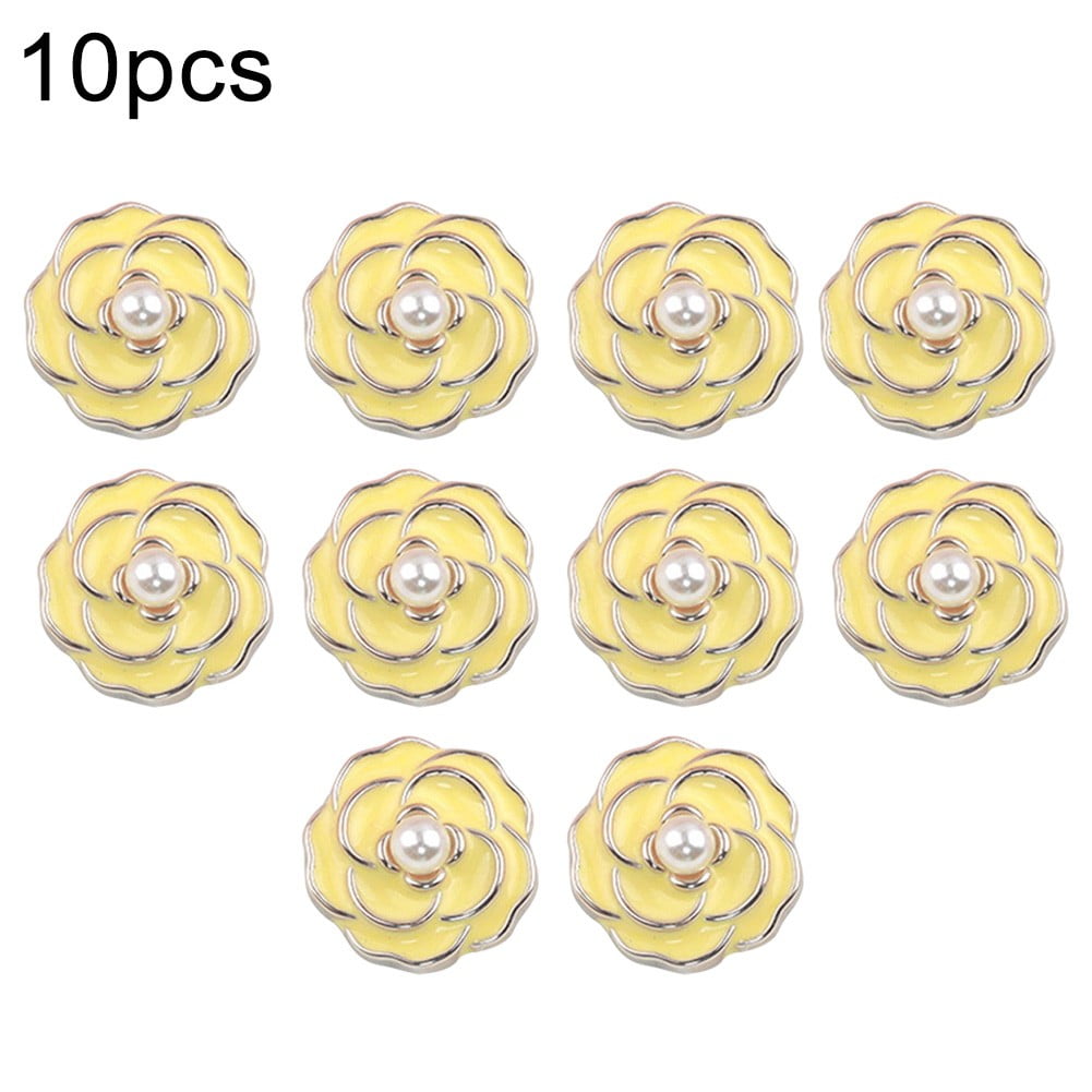 SOFEIYA Sparkling Rhinestone Flower Pearl Buttons for Clothing and ...