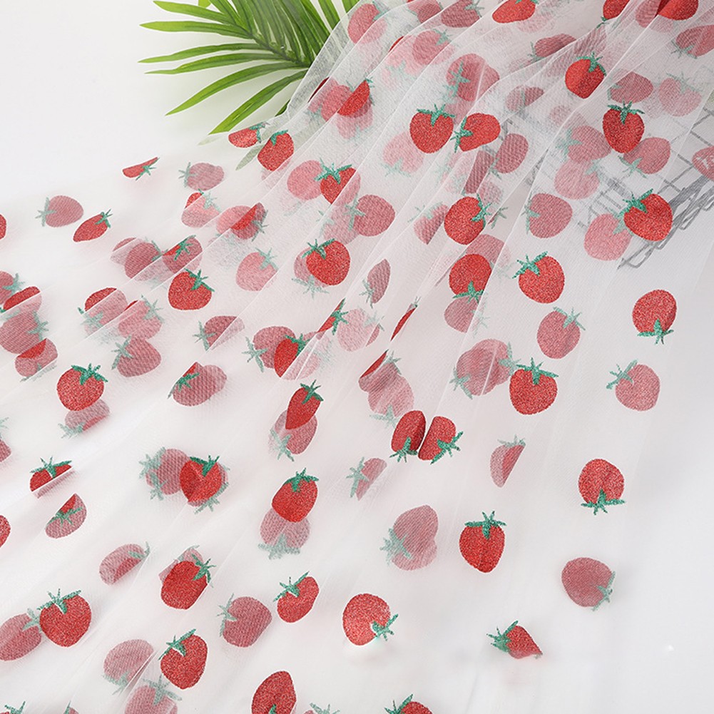 SOFEIYA Strawberry Tulle Fabric with Eye catching Print Perfect for ...