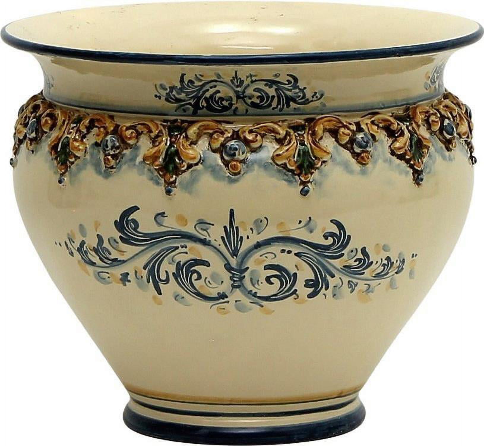 SOFIA Cachepot Planter Vase Sicilian Deruta Round Large Ceramic ...